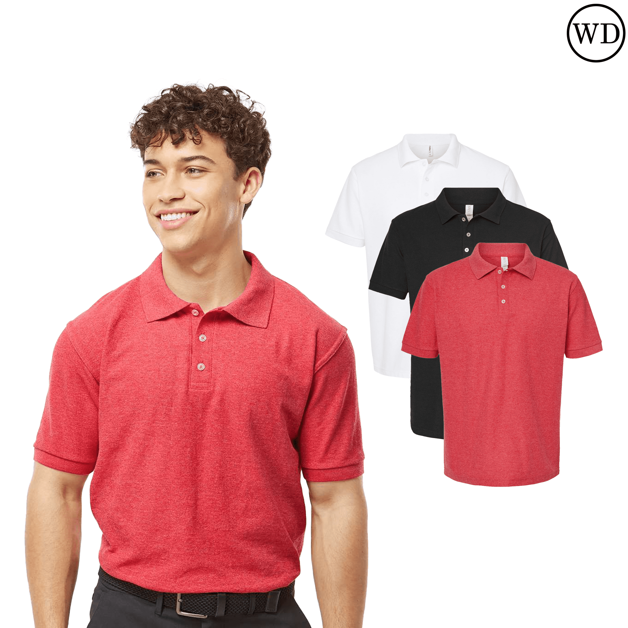 Tultex Polo T-Shirt for Adult Men | Banded Sleeves Sport Pique Casual ...