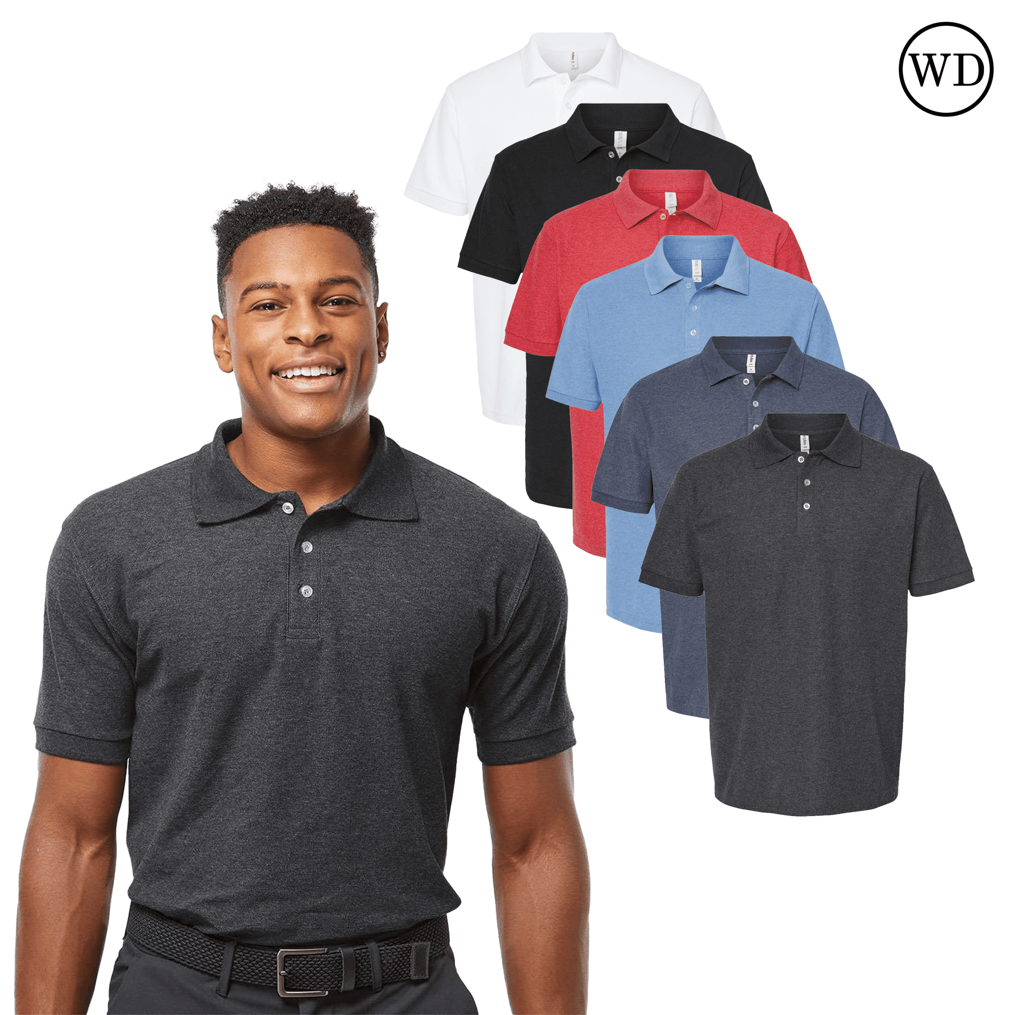 Tultex Polo T-Shirt for Adult Men | Banded Sleeves Sport Pique Casual ...