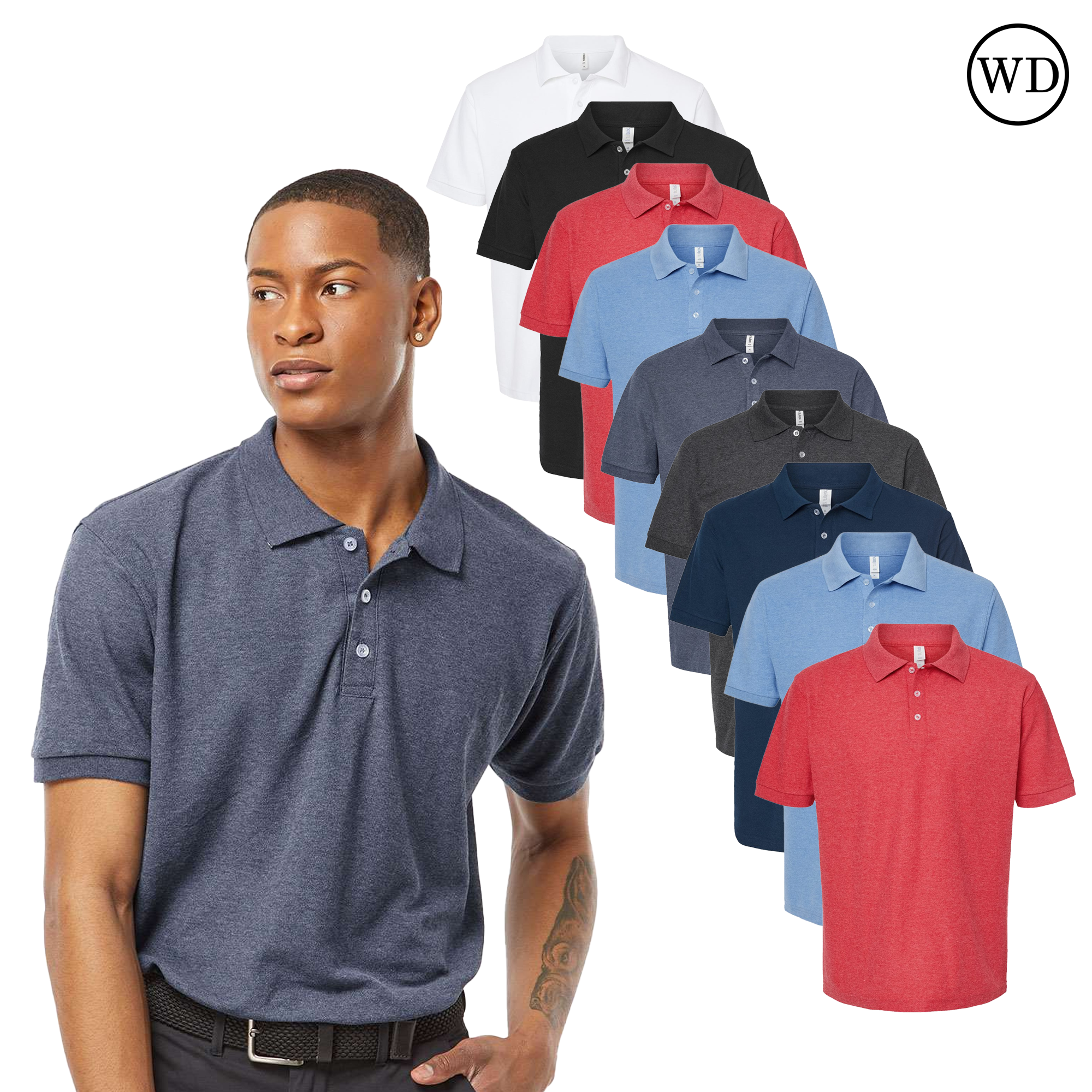 Tultex Polo T-Shirt for Adult Men | Banded Sleeves Sport Pique Casual ...