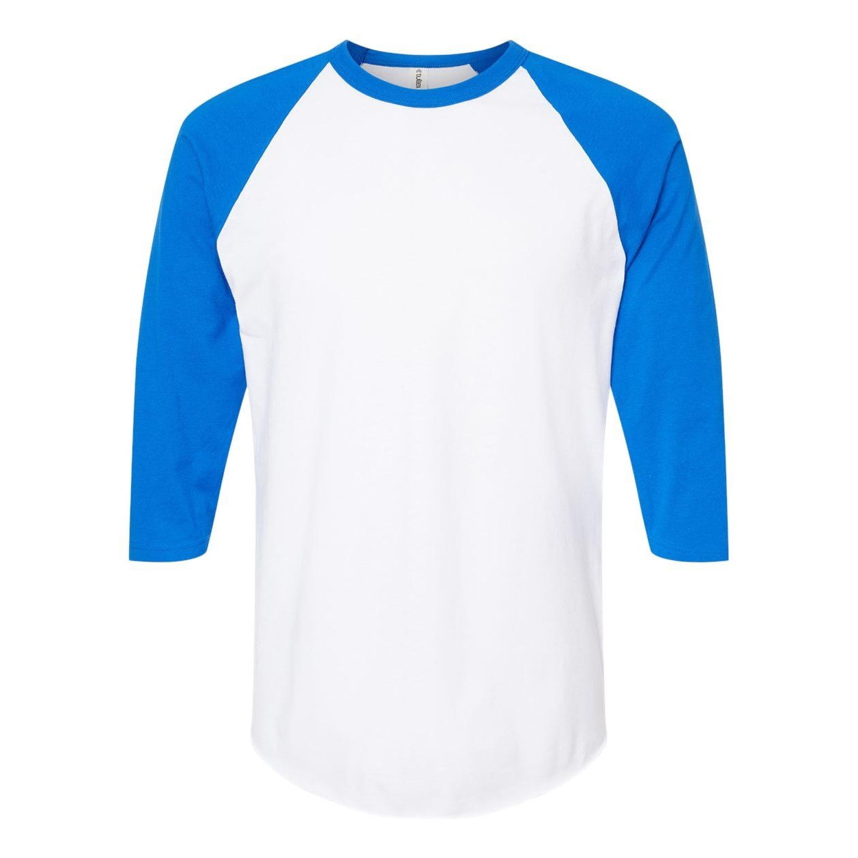 Tultex - Unisex Fine Jersey Raglan T-Shirt - 245 - White/ Royal - Size ...