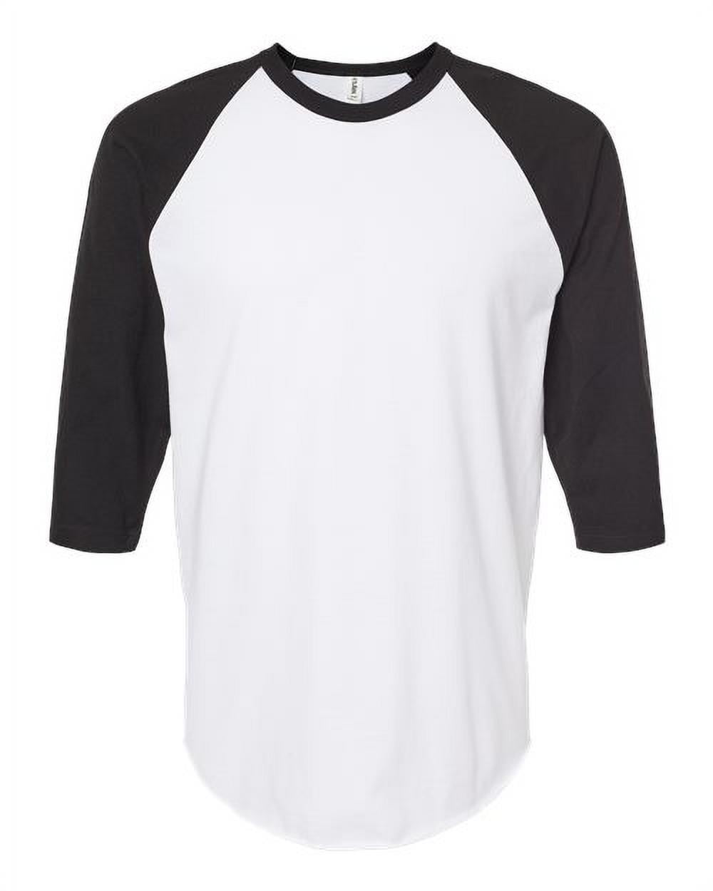 Tultex - Unisex Fine Jersey Raglan T-Shirt - 245 - White/ Black - Size ...