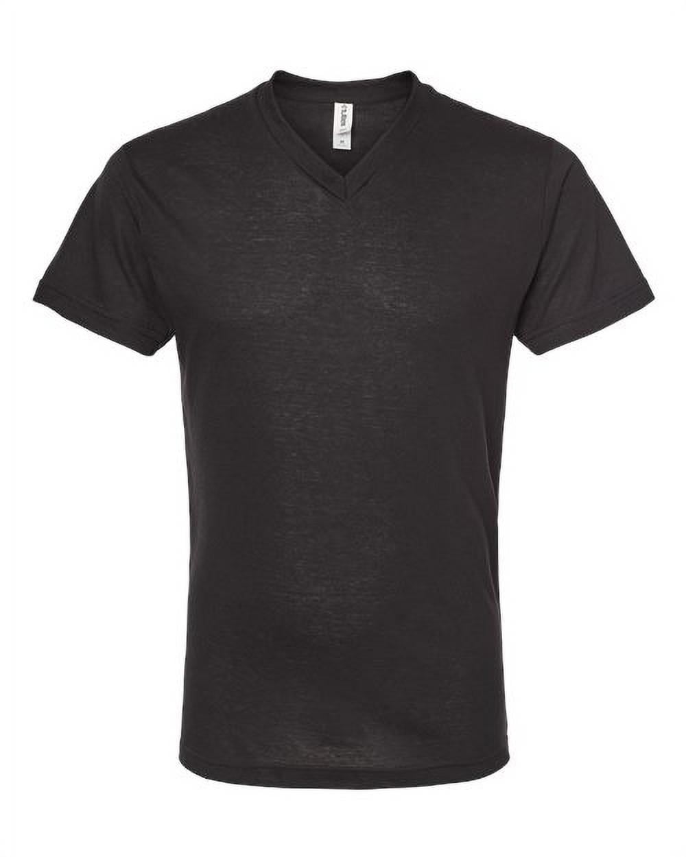 Tultex - Unisex Poly-Rich V-Neck T-Shirt - 207 - Black - Size: S ...