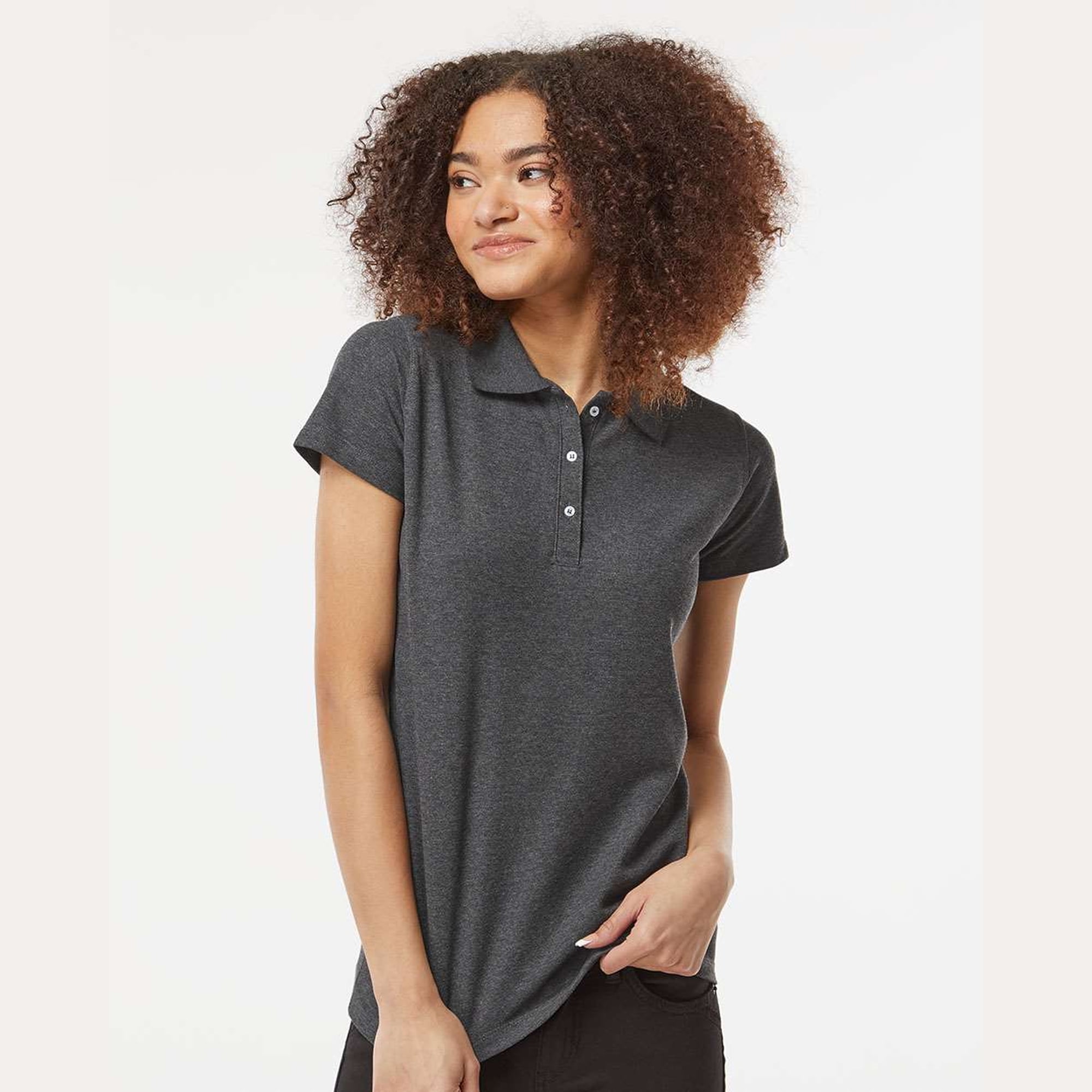 Tultex Women's Sport Pique Polo Shirt, 50/50 Cotton/Poly Short Sleeve ...