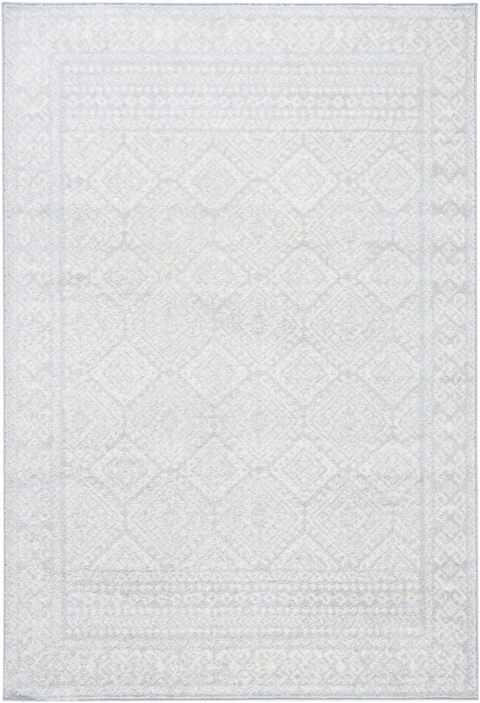 Tulum Collection Area Rug - 2' X 4', Light Grey & Ivory, Moroccan Boho ...
