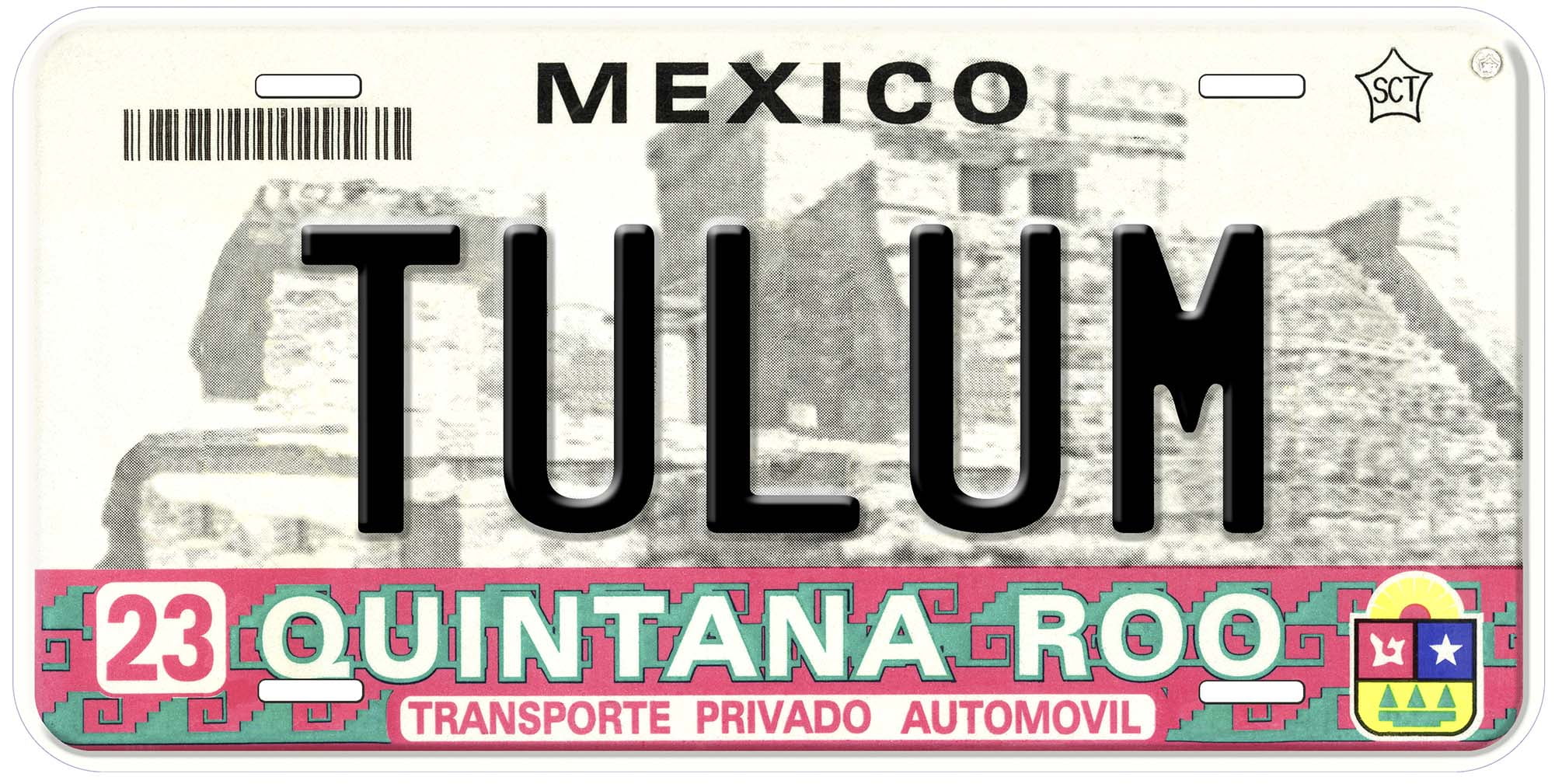 Tulum Quintana Roo Mexico Novelty Car License Plate - Motor Vehicle ...