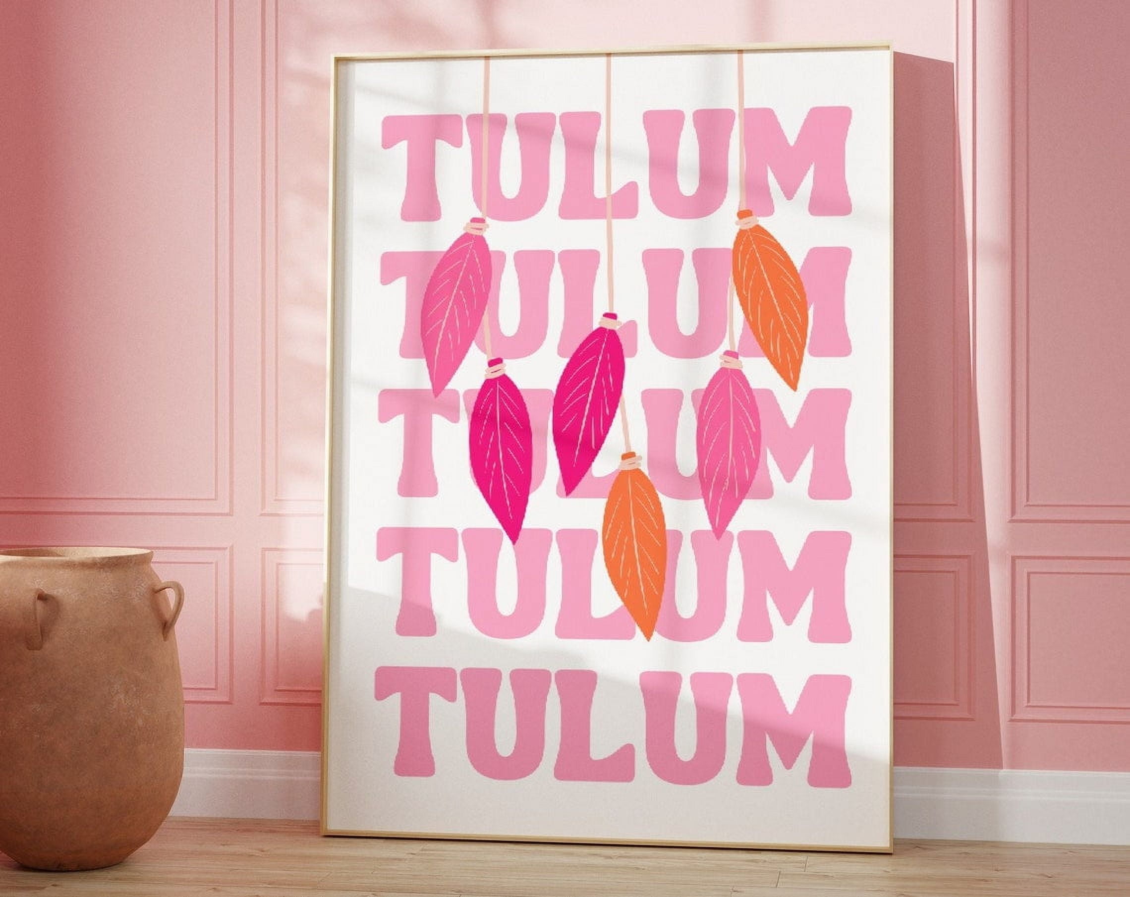 Tulum Travel Print, Art, Pink Boho Poster, Trendy Tulum Wall Art ...