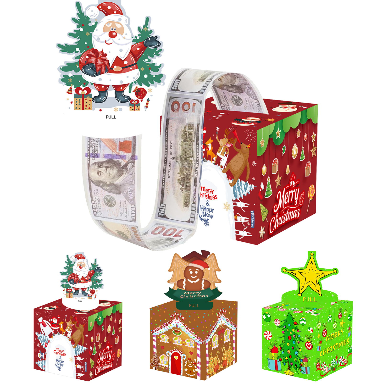 Tumao Christmas Money Gift Boxes, Christmas Money Pull Box, Money Cake ...