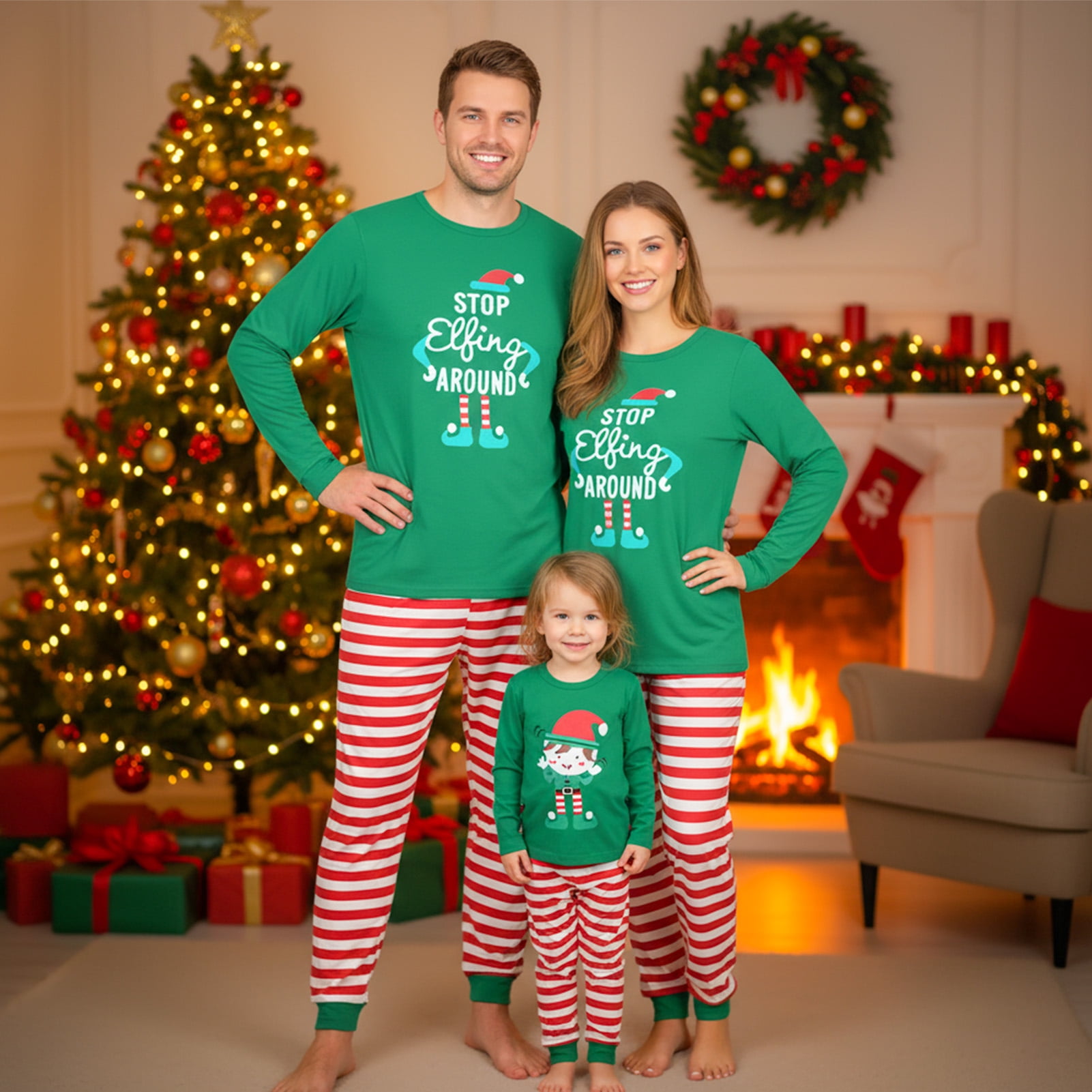 Tumao Family Christmas Pyjamas Set, Sleepwear Long Sleeve, PJs Xmas ...
