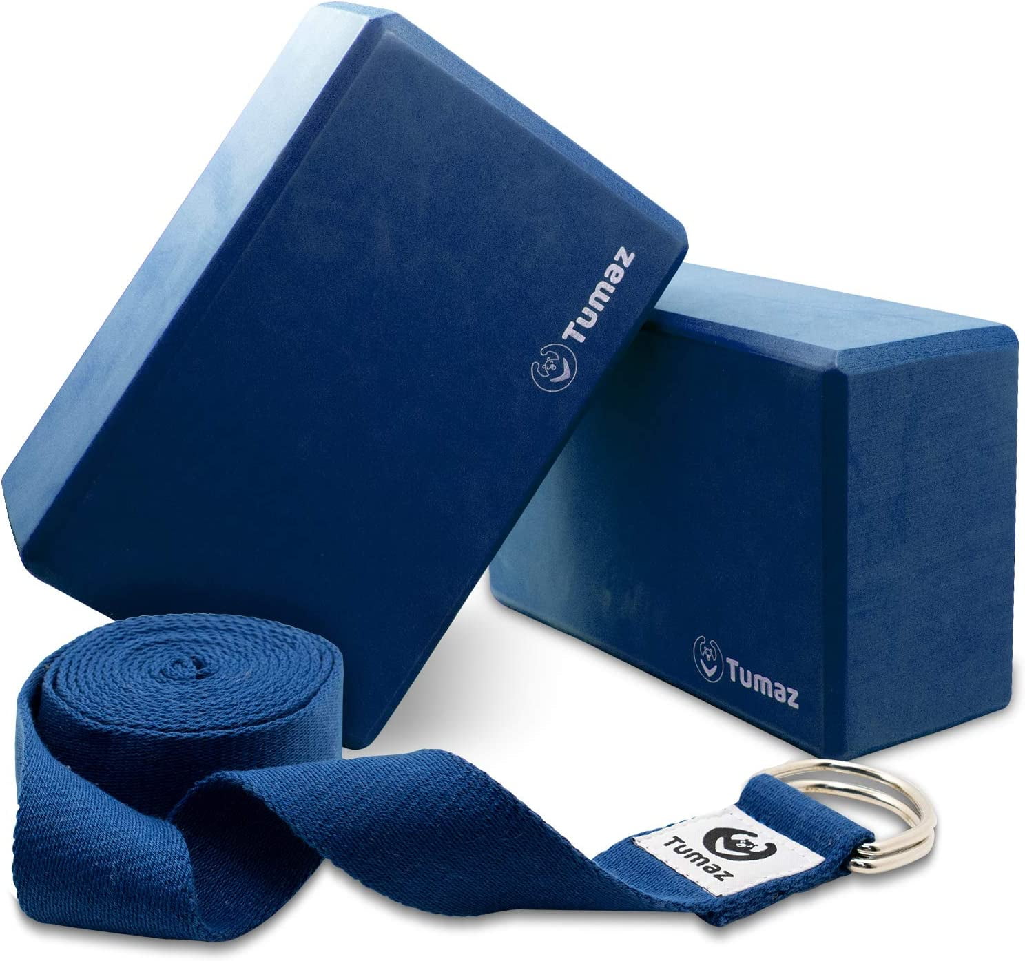 Tumaz 2-Pack Lightweight Foam Yoga Blocks & Strap Set, Bulk Yoga ...