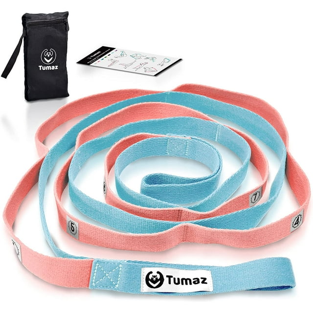 Tumaz Yoga Straps for Stretching, Thick Soft Non-Elastic Stretch Strap with 10 Loops, Yoga ...