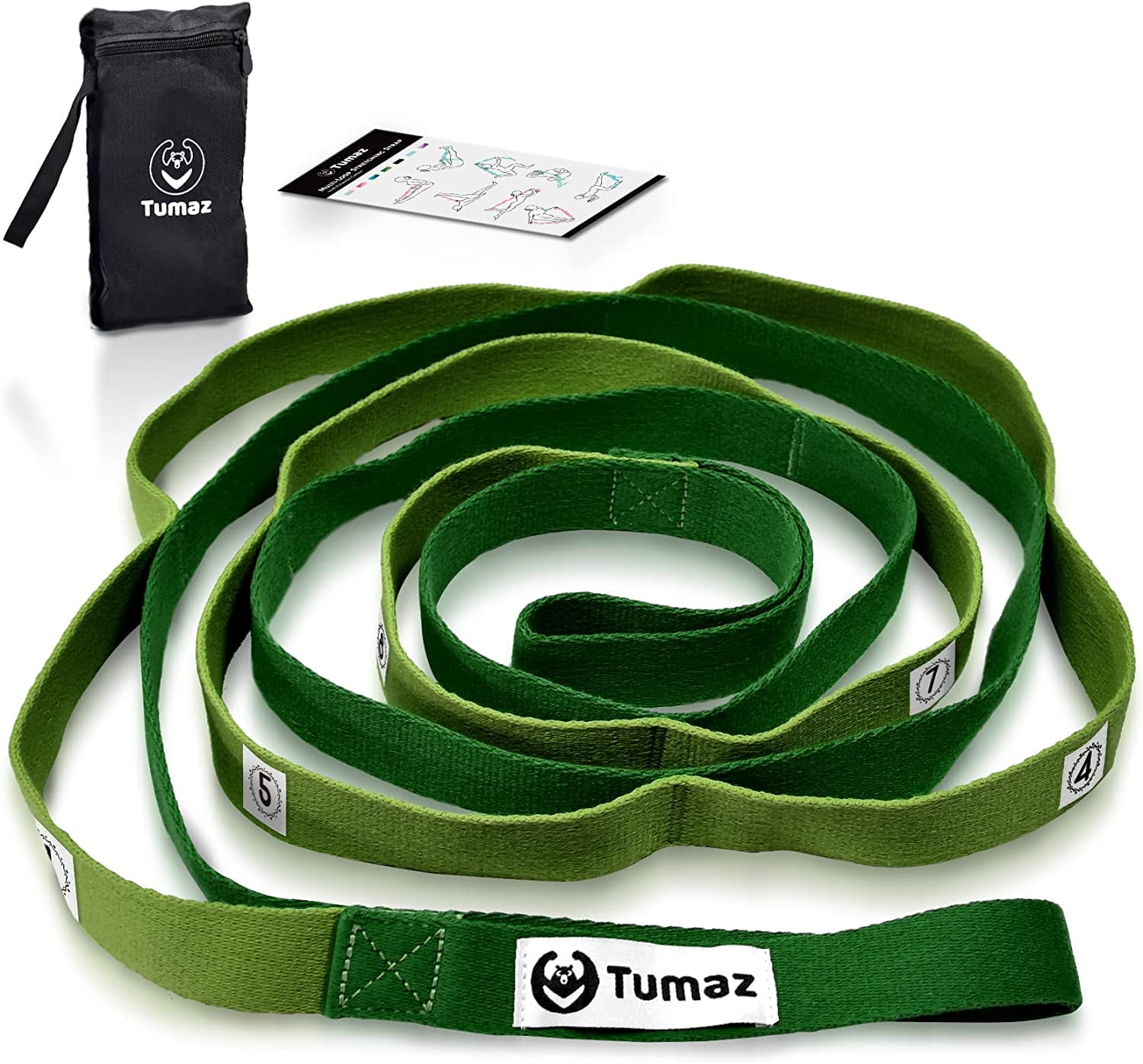 Tumaz Yoga Strap, 80 Inches, 10 Loops, Stretching, Pilates, Fitness ...