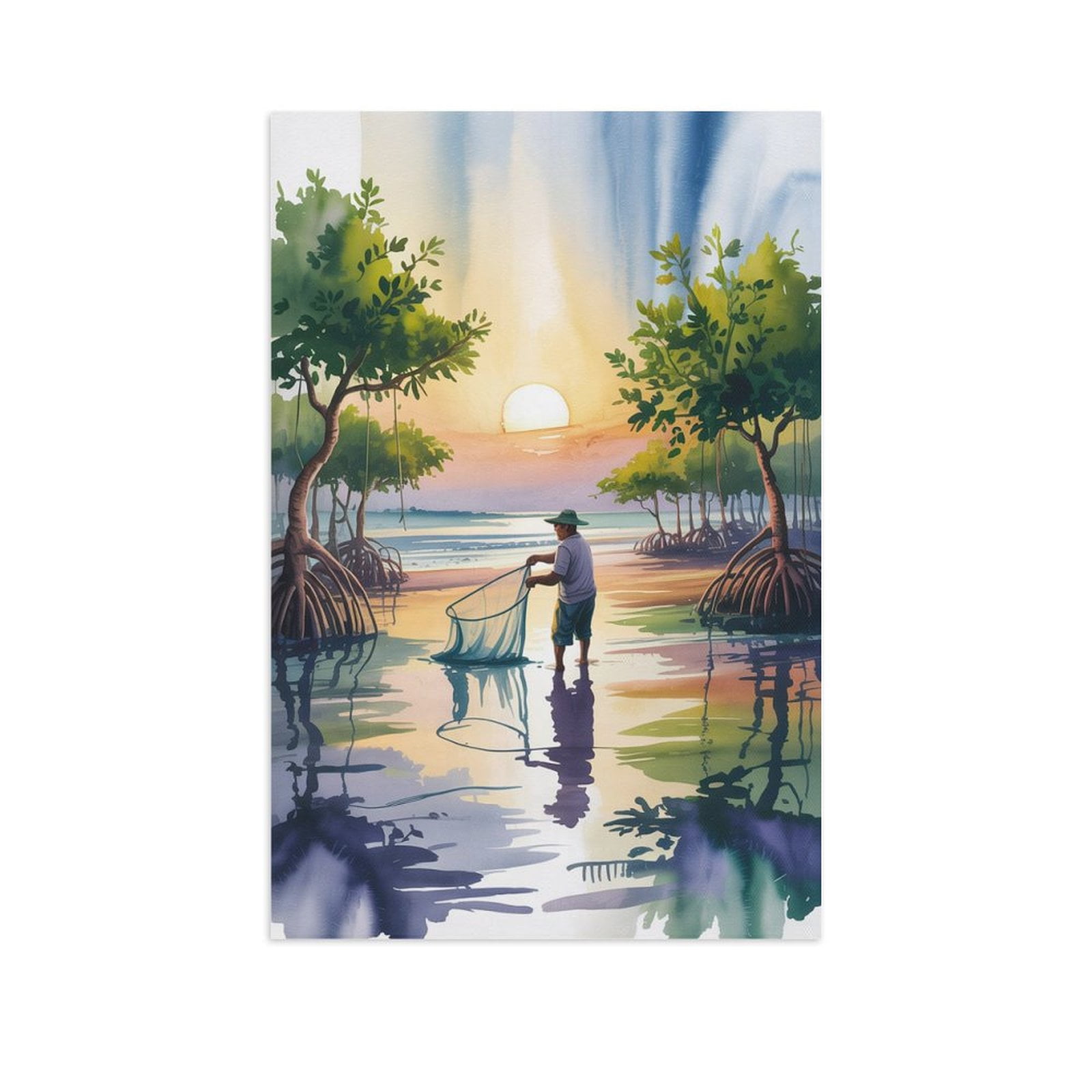 Tumbes Peru Vintage City Travel Poster with Sunrise Beach And Fishing ...