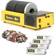 BENTISM Rock Tumbler Kit, Includes Rough Gemstones, 3 lb. Barrel, 4 ...