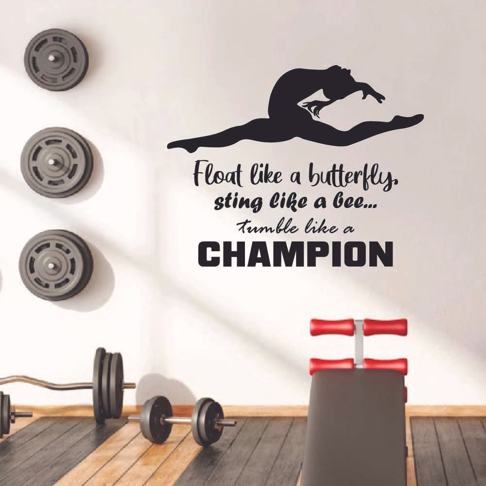 Tumble Like A Champion Gymnastics Motivation Quote Wall Sticker Art ...