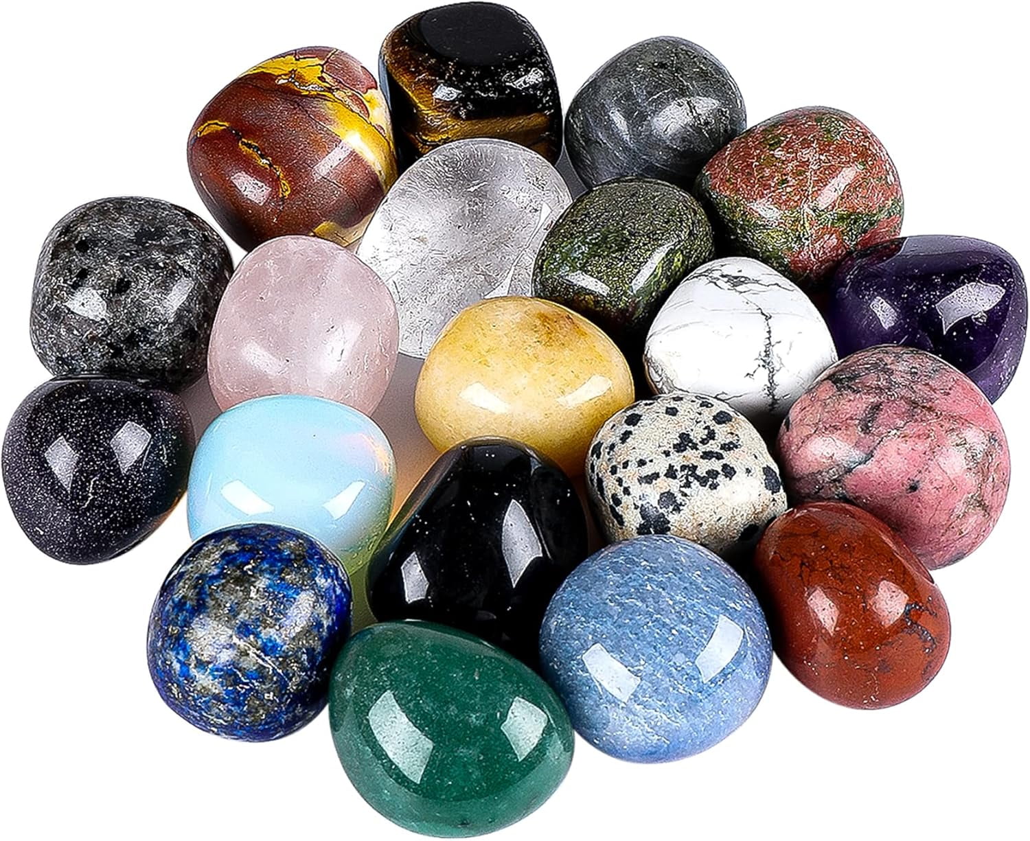 Tumbled Stones and Crystals Bulk, 20 PCS 1/2" - 1" Size Rand Assorted ...