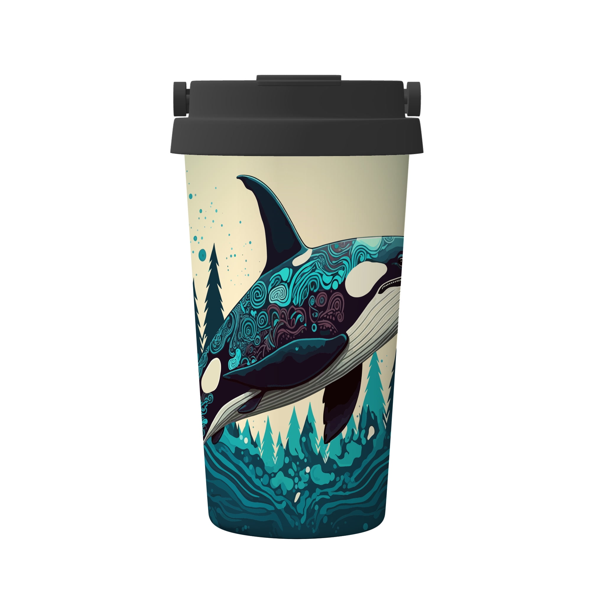 Tumbler 17oz Gifts For Men Woman Killer Whale Orca Handheld Coffee Cup ...