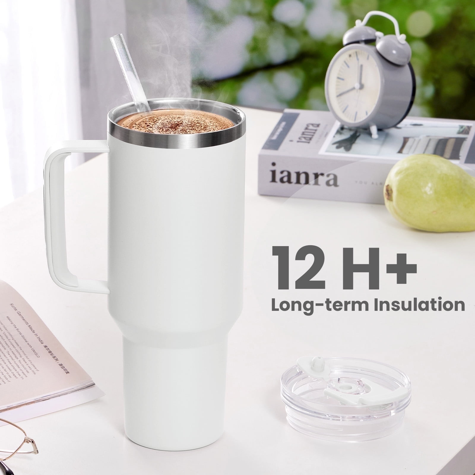 Tumbler 40 oz Easy to Clean Stainless Steel Vacuum Insulated Travel Mug ...