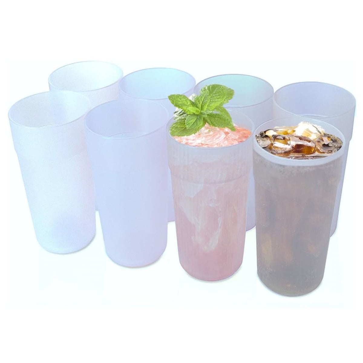 Tumbler Beverage Cup, Stackable Cups, Plastic Reusable Drinking Glasses ...
