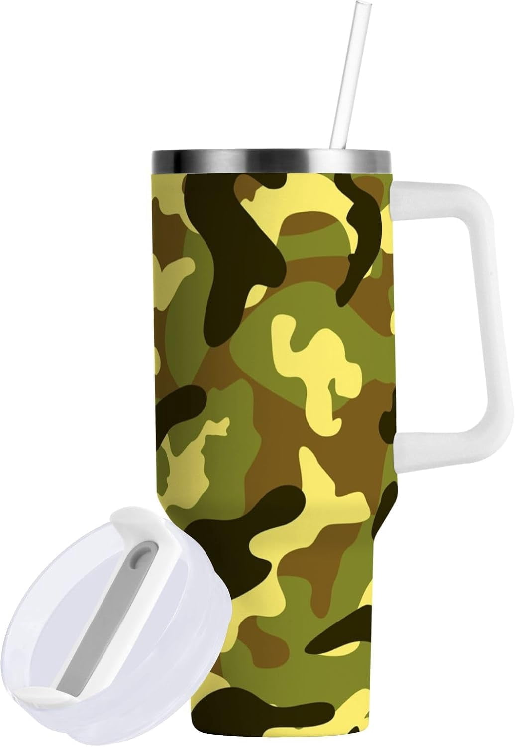 Tumbler Camo Yellow Travel Mug Coffee Cup Water Bottle Beverage ...