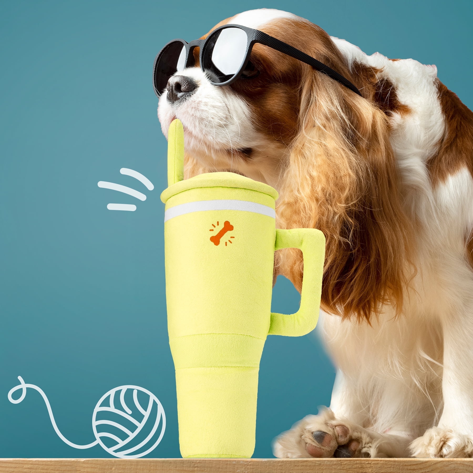 ZooZoo Tumbler Cup Squeaky Interactive Dog Chew Toy, Durable Pet ...