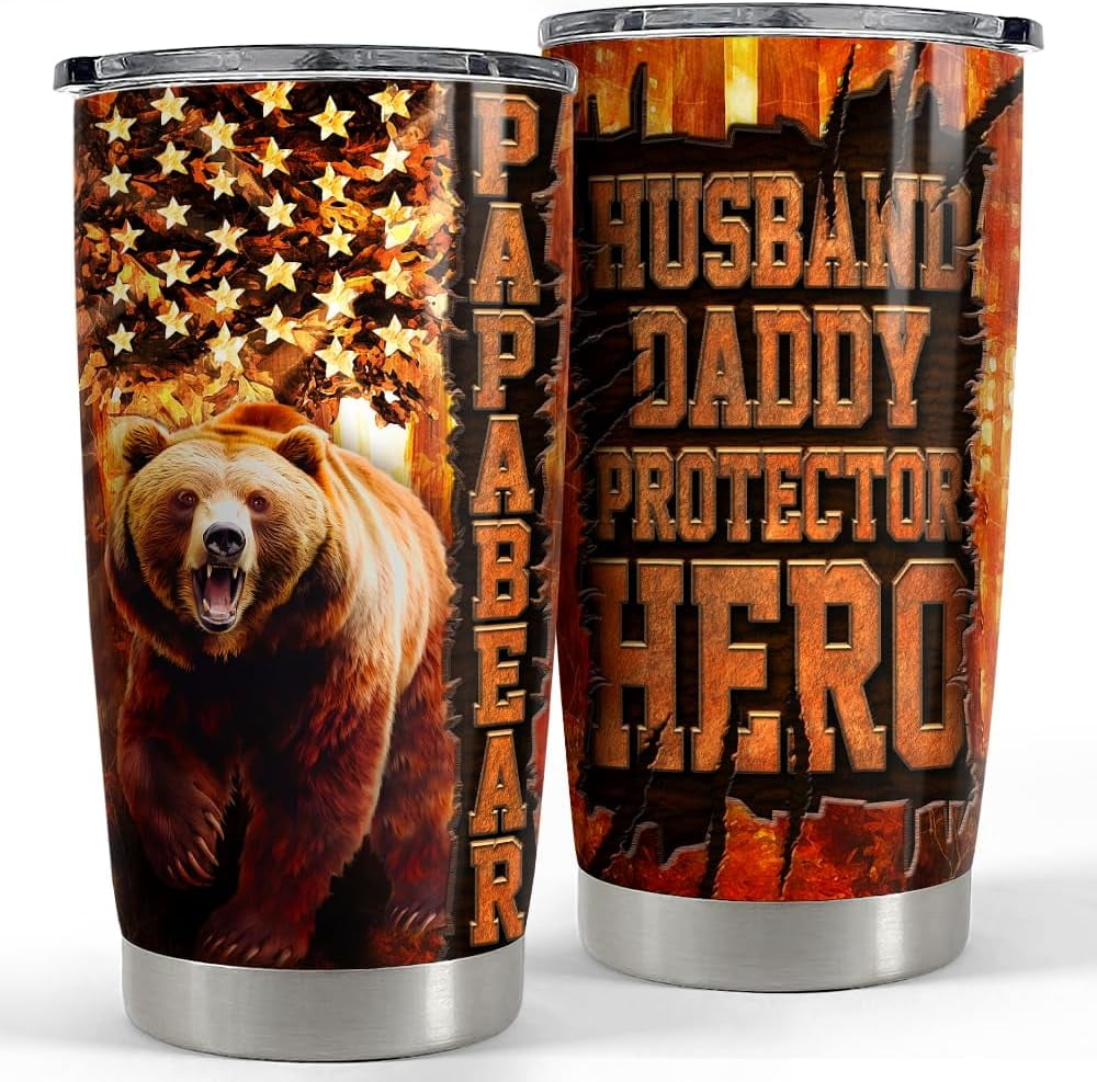 Tumbler For Dad 20oz Husband Daddy Protector Stainless Steel Insulated ...