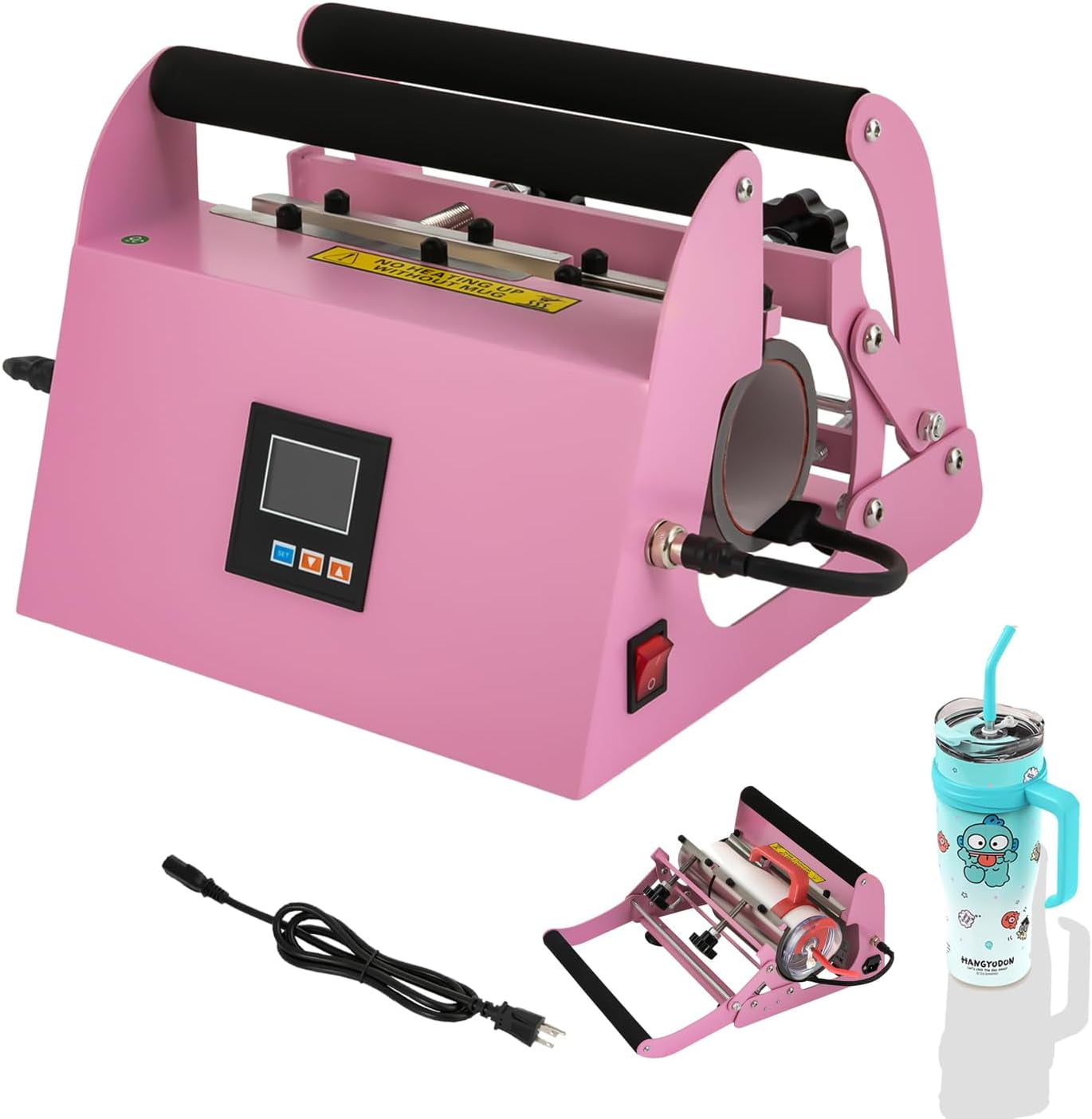 Tumbler Heat Press Machine for 40oz Straight Sublimation Blank Glass Cups, Mug Press with Temp ...