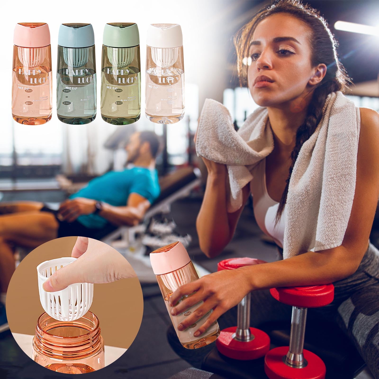 Tumbler with Infuser - Double Wall Glass Travel Tea Mug with Stainless ...