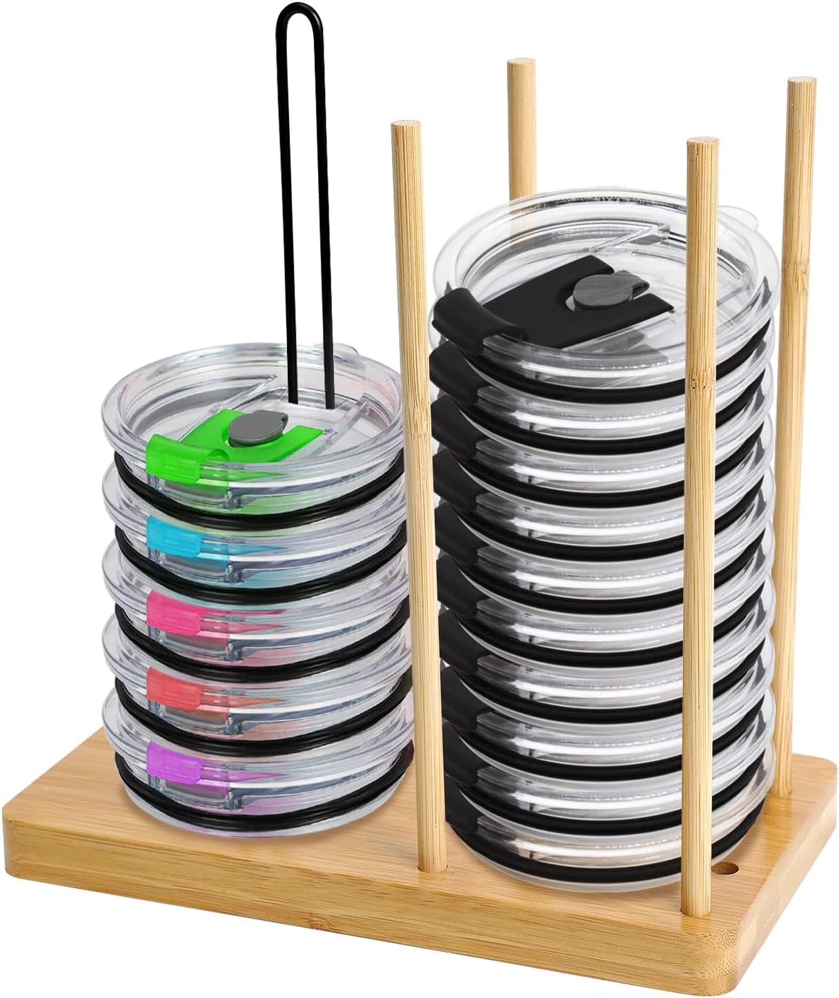 Tumbler Lid Organizer, Adjustable Cup Lid Organizer Fit Various Lids ...