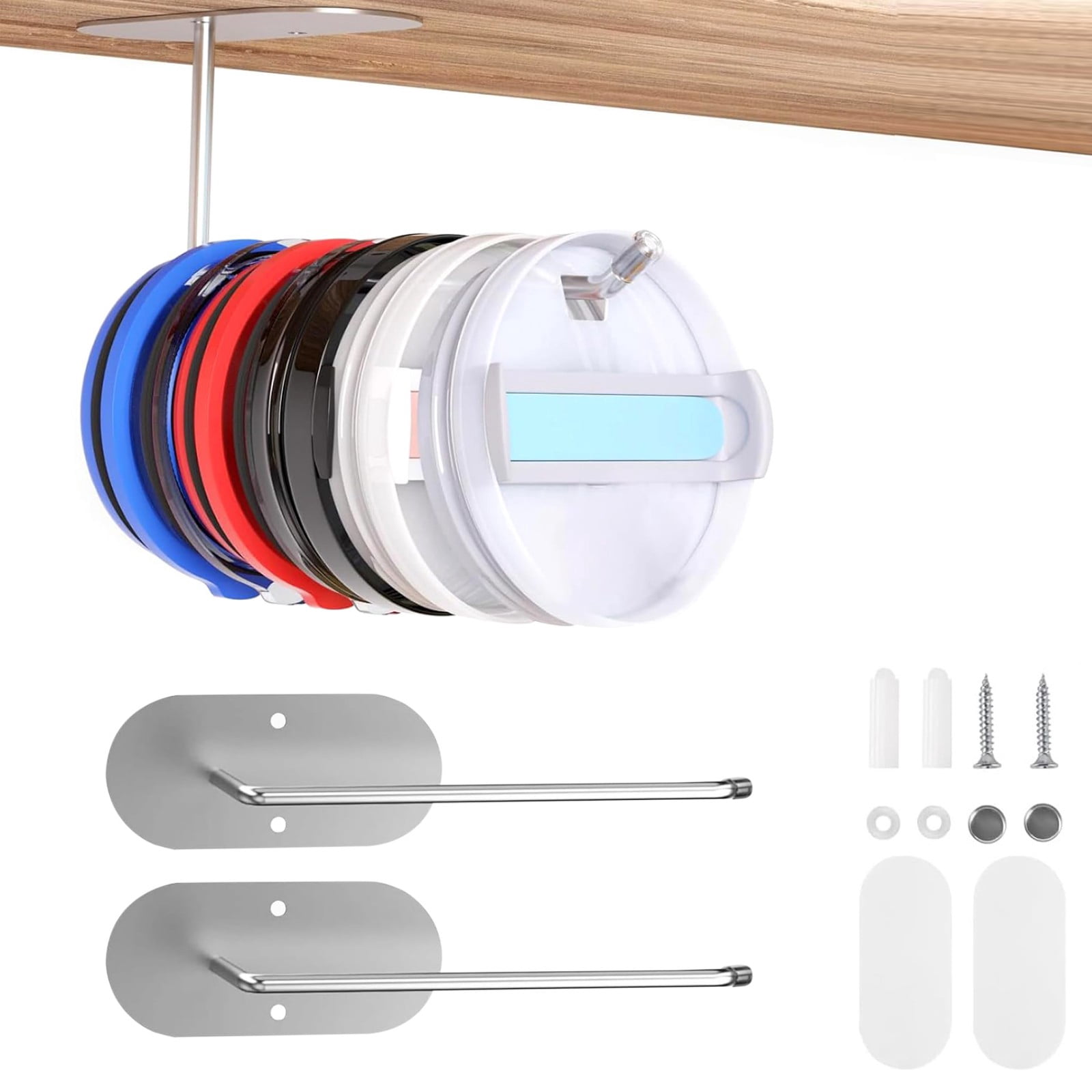 Tumbler Lid Organizer, Space Saving Cup Lid Organizer Hook for Tumbler ...