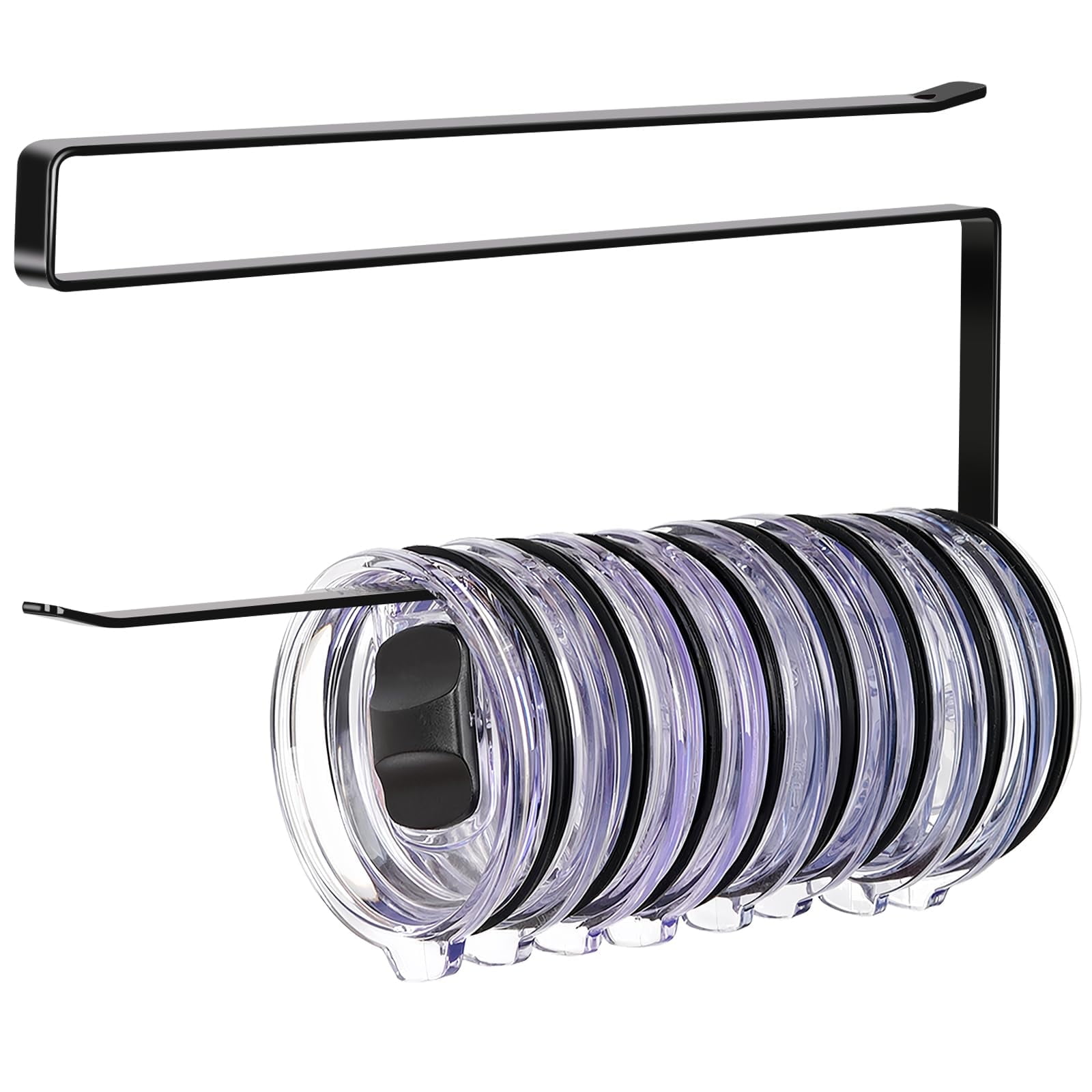 Tumbler Lid Storage Hook, Horizontal Organizer for 10 Cup Lids, Space ...