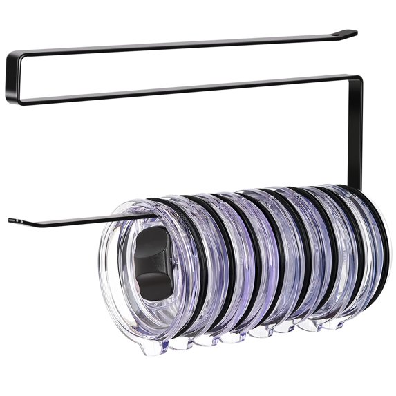 Tumbler Lid Storage Hook, Horizontal Organizer for 10 Cup Lids, Space ...