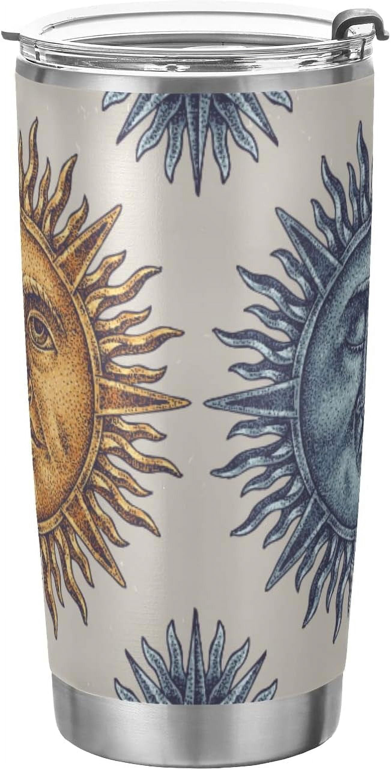 Tumbler Moon Sun Gold Blue Insulated Coffee Cup Beverage Container ...