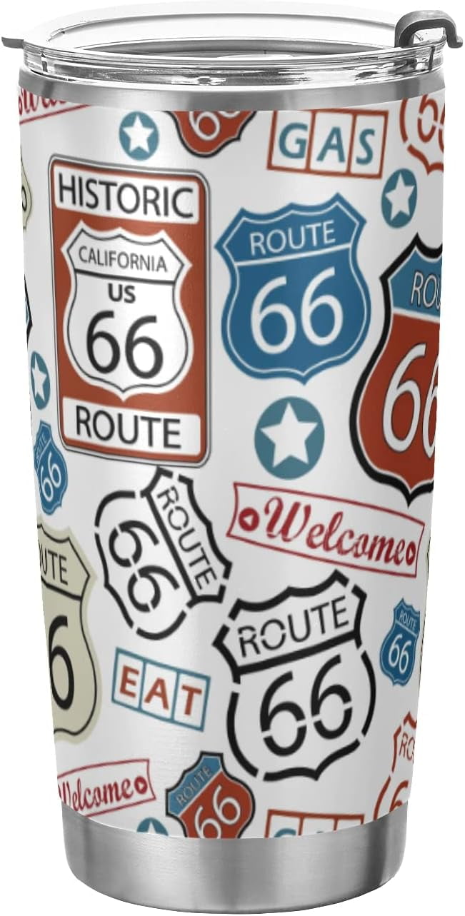 Tumbler Route 66 Cute Insulated Coffee Cup Beverage Container Travel ...
