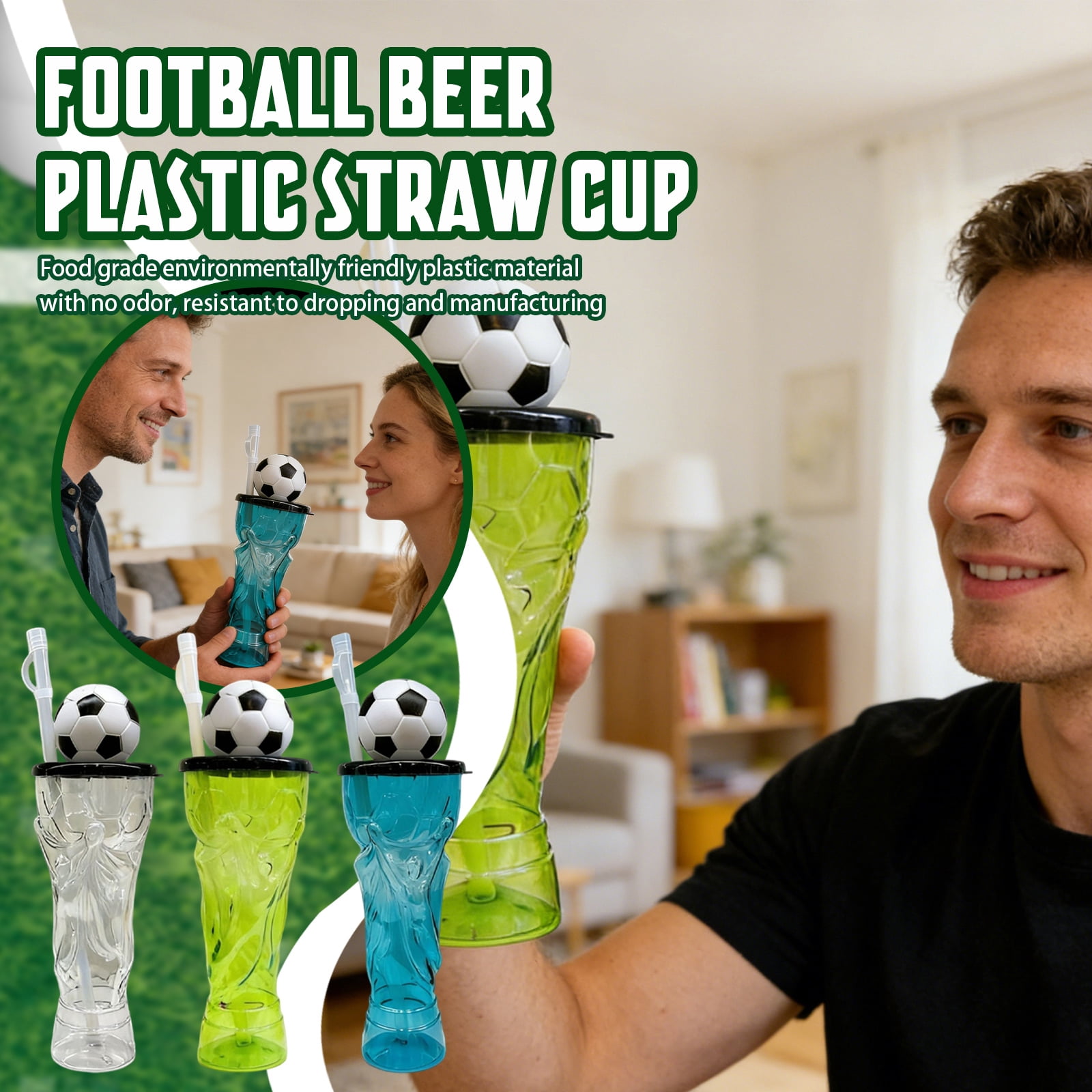 Tumbler, Soccer Ball, Plastic Cup, Straw Topper, Trophy, 16inHeight ...