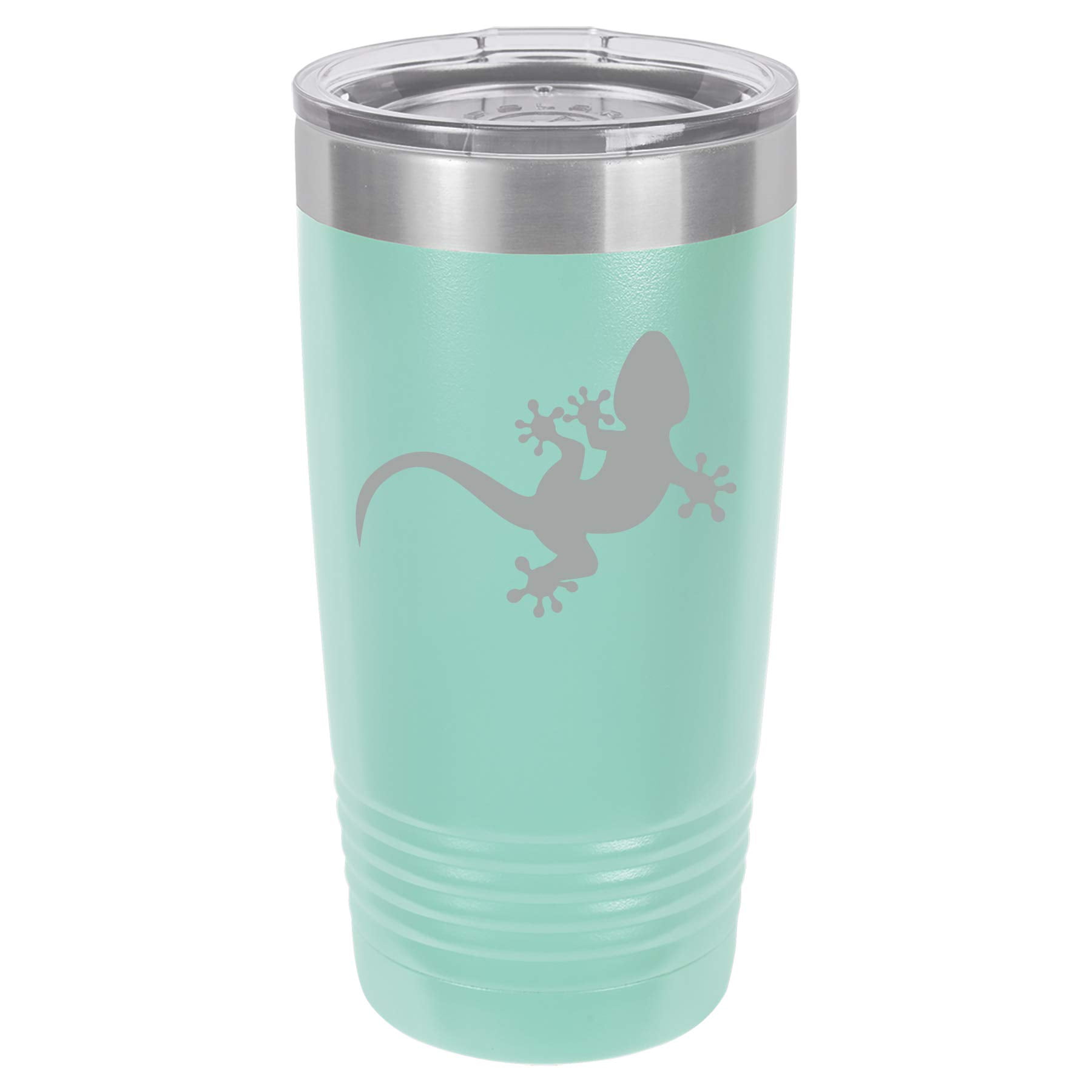 Tumbler Stainless Steel Vacuum Insulated Travel Mug Gecko Lizard (Teal ...