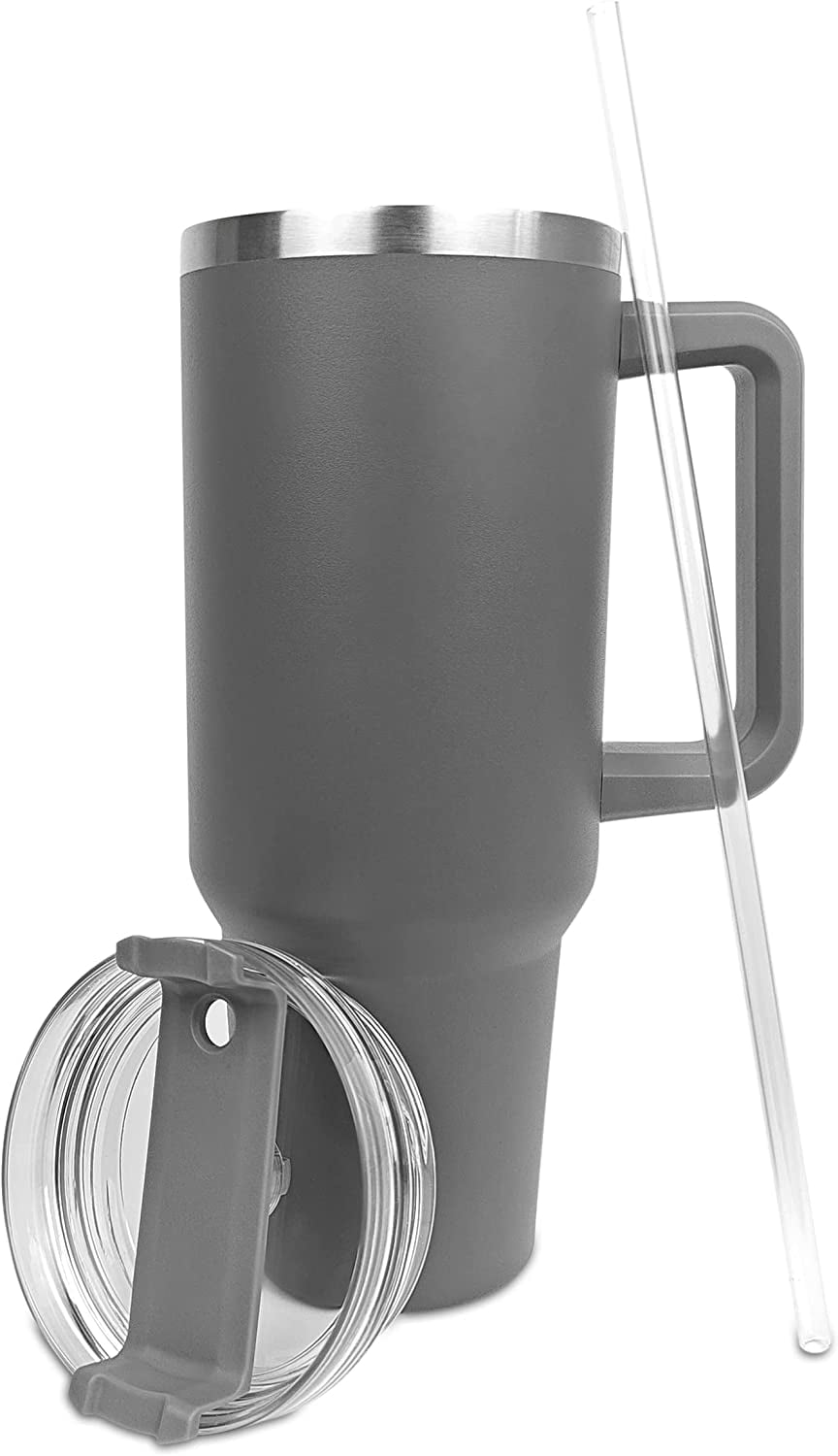 Tumbler With Handle 40 oz Travel Mug Straw Covers Cup with Lid ...