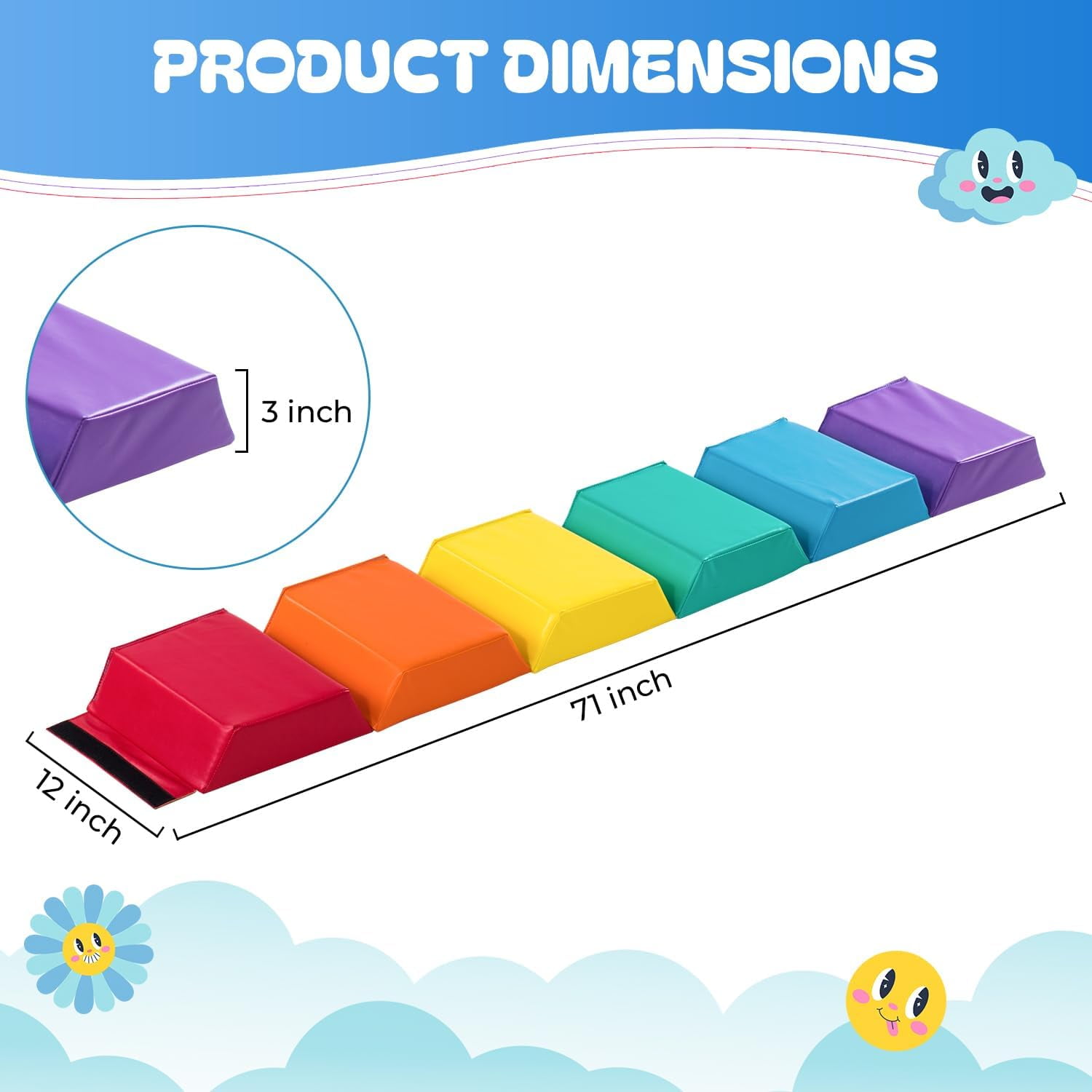 Tumbling Mat for Kids - Gymnastics Mat - Folding Exercise Tumble Mat ...