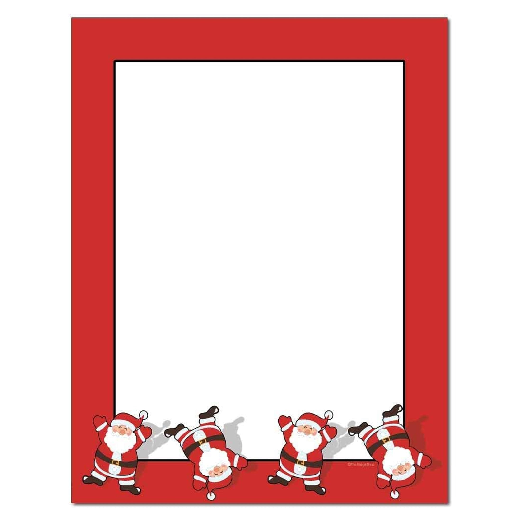 Tumbling Santa Holiday Letterhead Laser & Inkjet Printer Paper - 8.5in ...