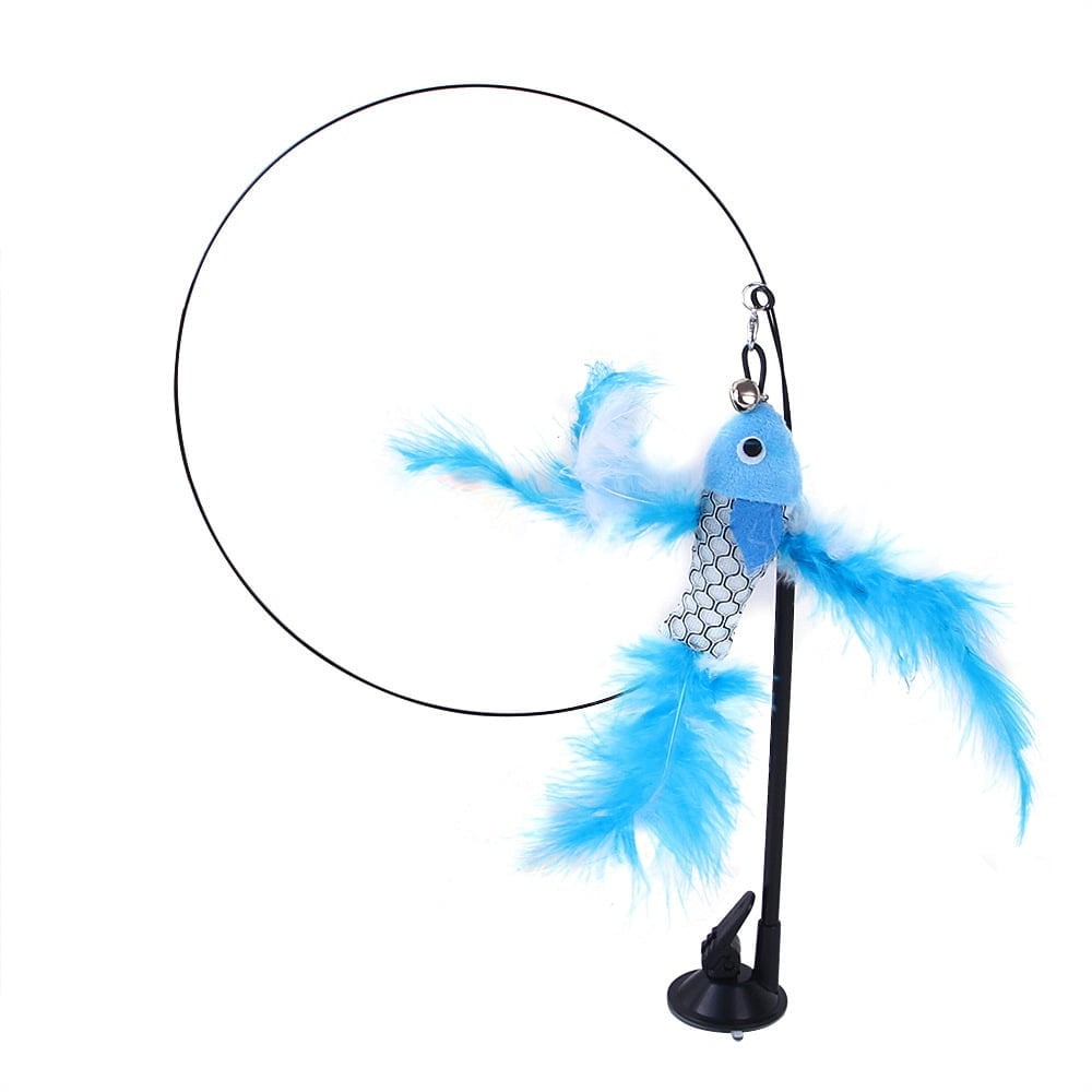 Haliyee Cat Feather Toys,Hanging Cat Toy with Super Suction Cup ...