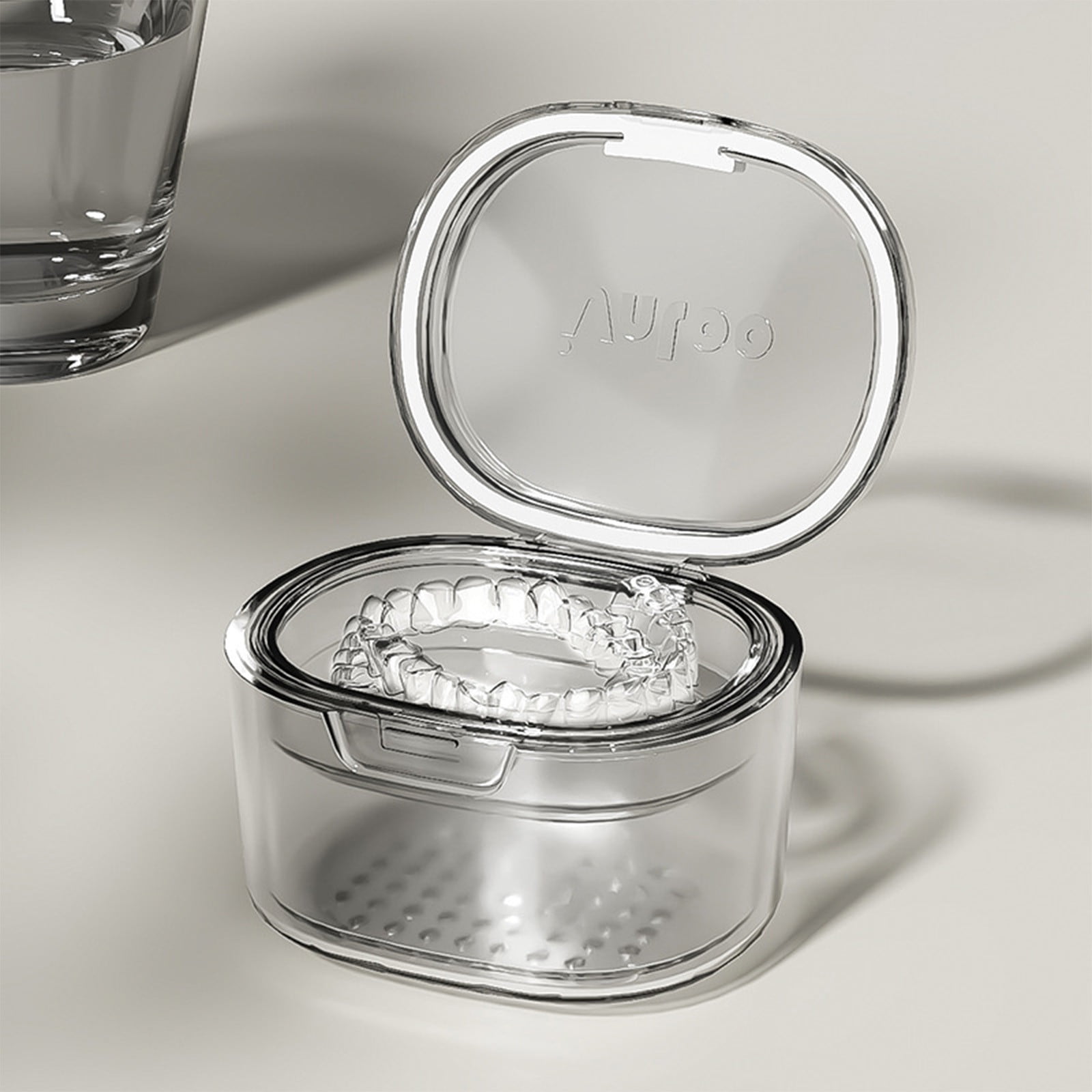 Haliyee Denture Bath Case,Denture Soaking Container with Lid Leak Proof ...