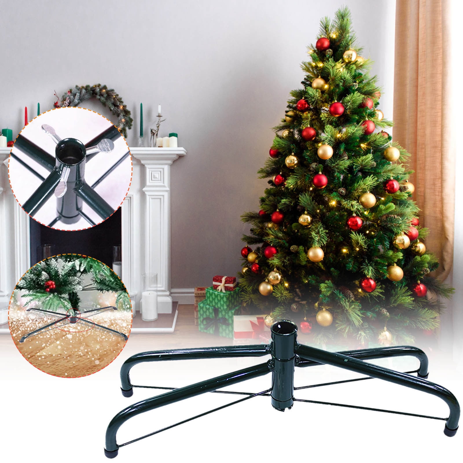Haliyee Metal Christmas Tree Stand,Folding Christmas Tree Stand 21.6 ...