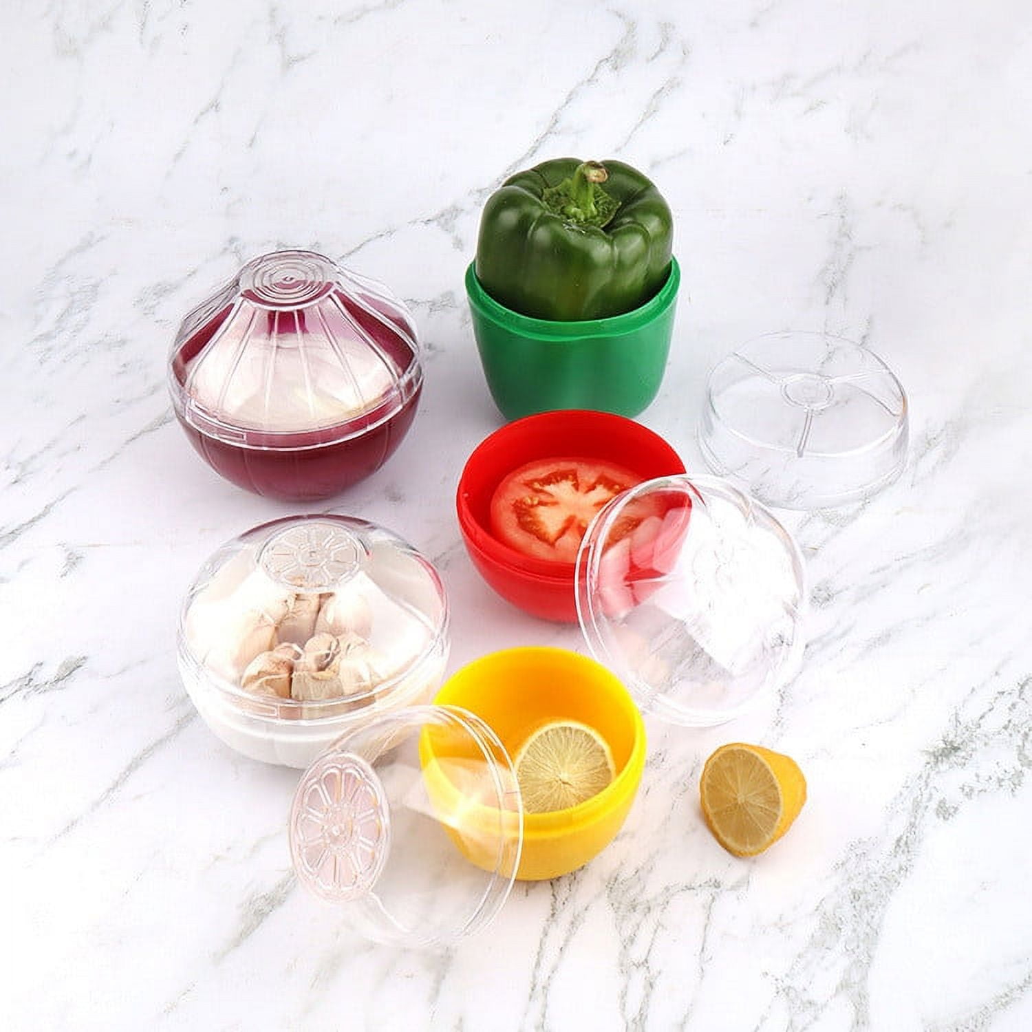 Haliyee Reusable Fruit and Vegetable Storage Containers,Refrigerator ...