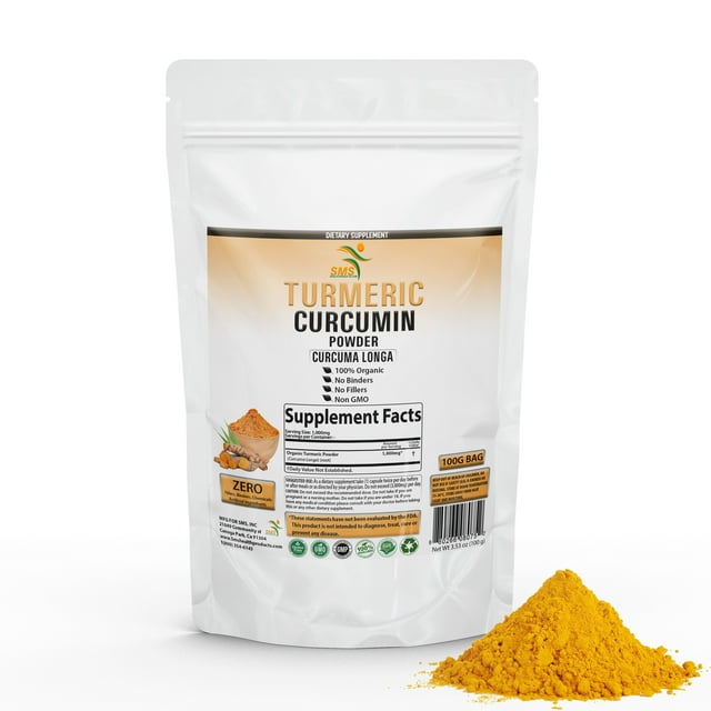 Tumeric Curcumin Organic Root Powder 100% Organic (Curcuma Longa) 100g ...