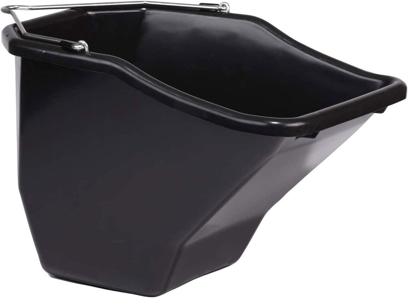 Tumis 20 Quart. Durable Plastic Flat Back Livestock Feed Bucket, Black ...
