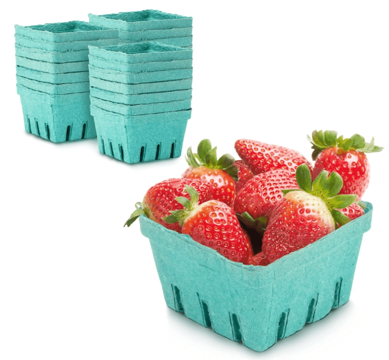 Tumis [250 Pack] Pint Green Molded Pulp Fiber Berry Basket Produce ...