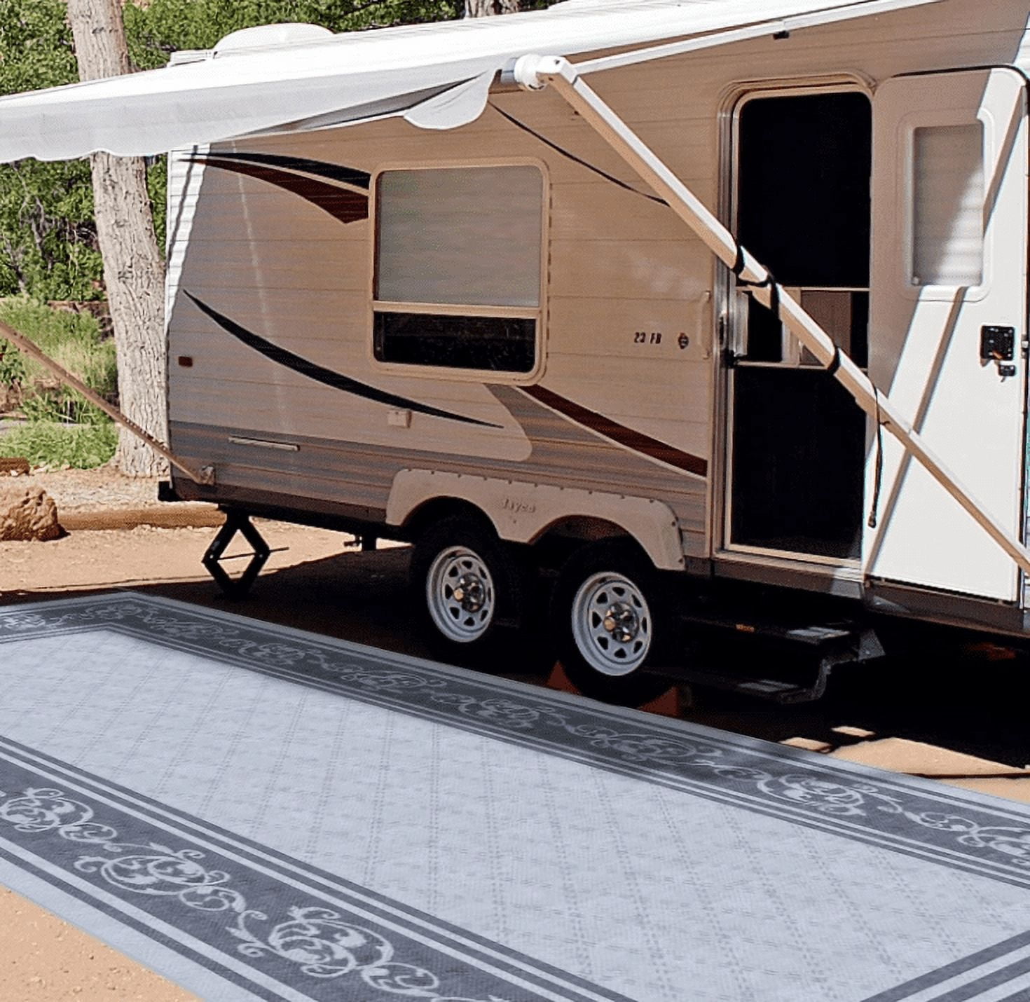 Tumis 9'x12'VG Reversible/Durable Heavy Duty Outdoor Patio/RV Camping ...