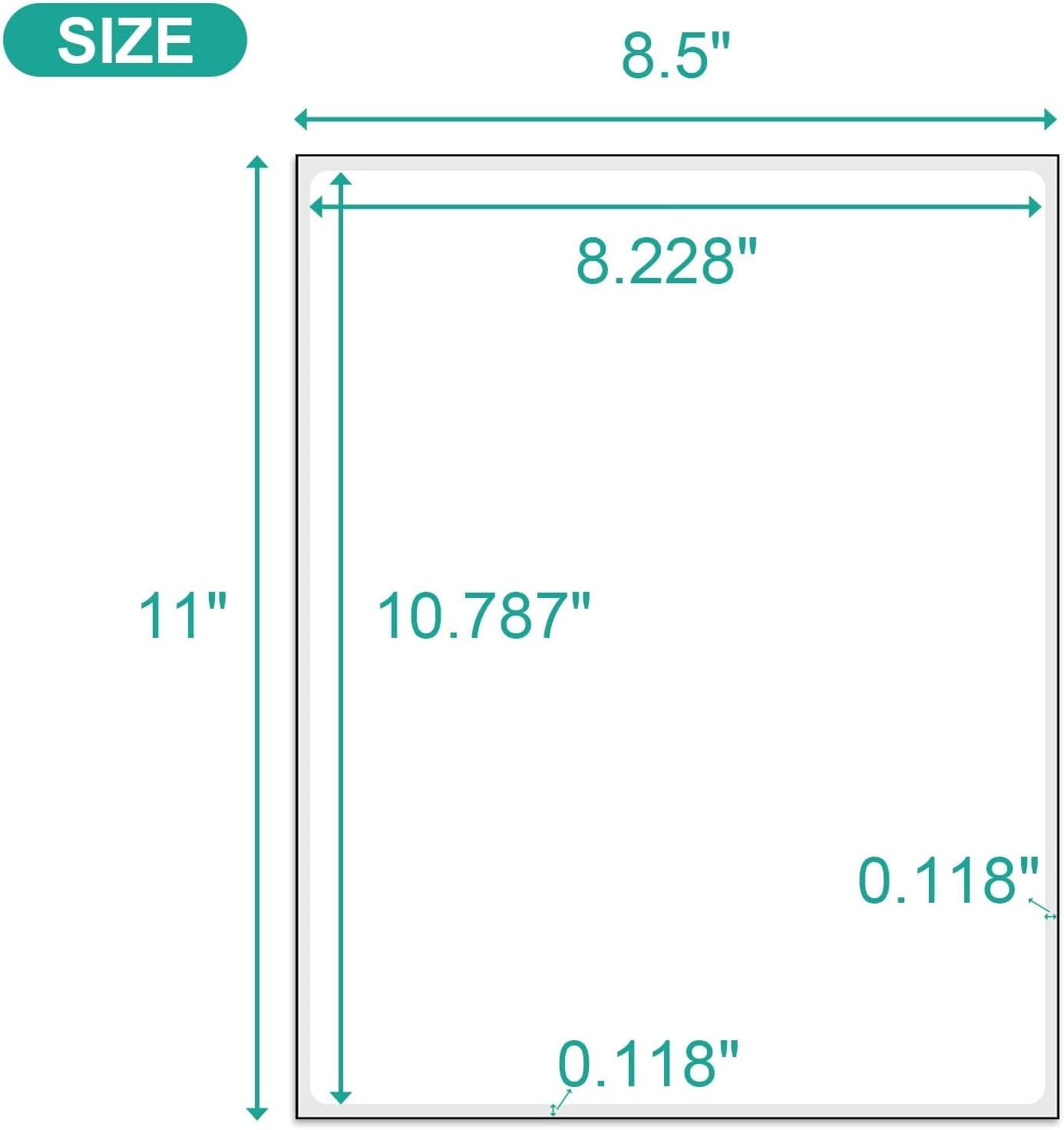 Tumis Full Sheet Sticker Labels, Address Labels, White Matte Label ...