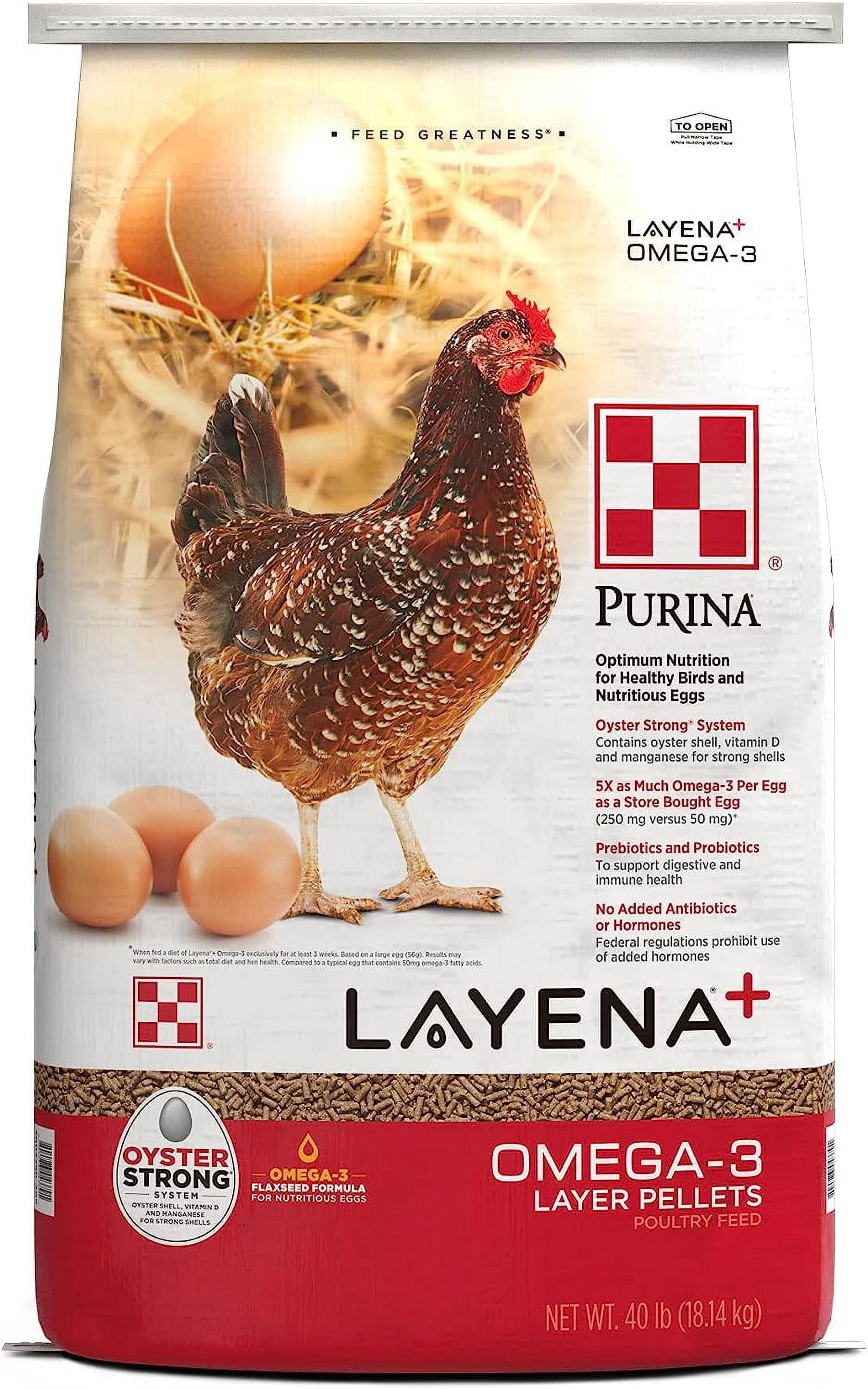 Tumis Layena+ | Nutritionally Complete Layer Hen Feed | Omega 3 Formula - 40 Pound (40 lb) Bag ...