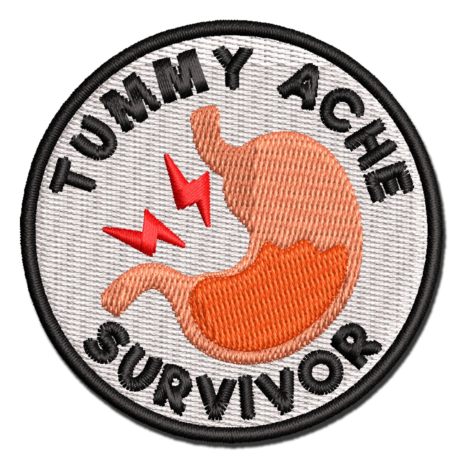 Tummy Ache Survivor Merit Badge Applique Multi-Color Embroidered Hook ...