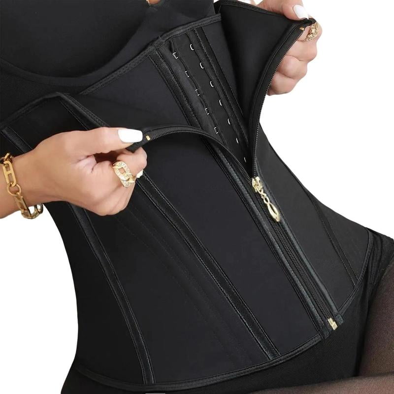 Tummy Control Compression Waist Trainer: Women's Plain, Adjustable Hook ...